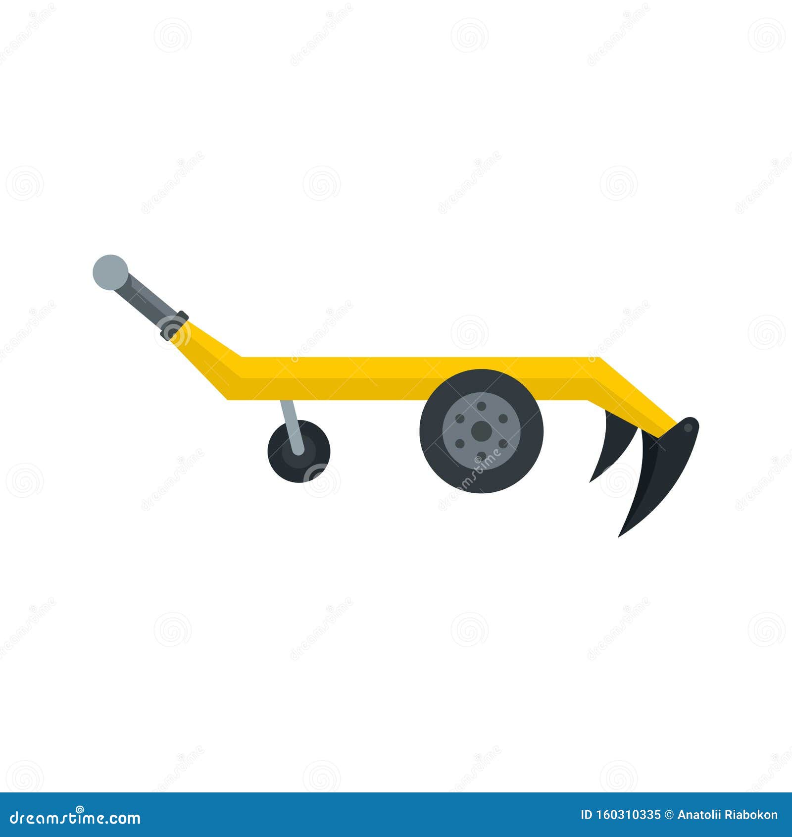 Tractor Plow Icon, Flat Style Stock Vector - Illustration of agriculture, icon: 160310335