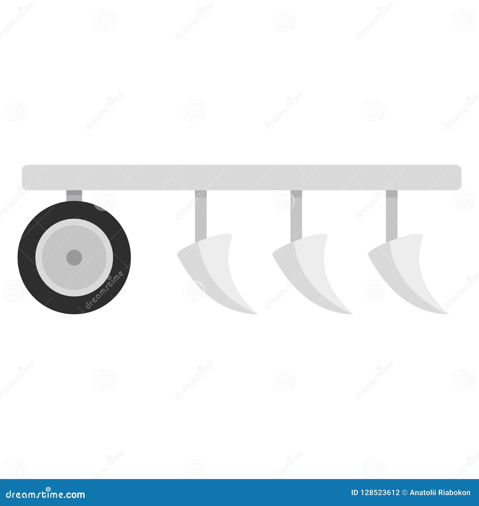 Tractor Plow Icon, Flat Style Stock Vector - Illustration of ...
