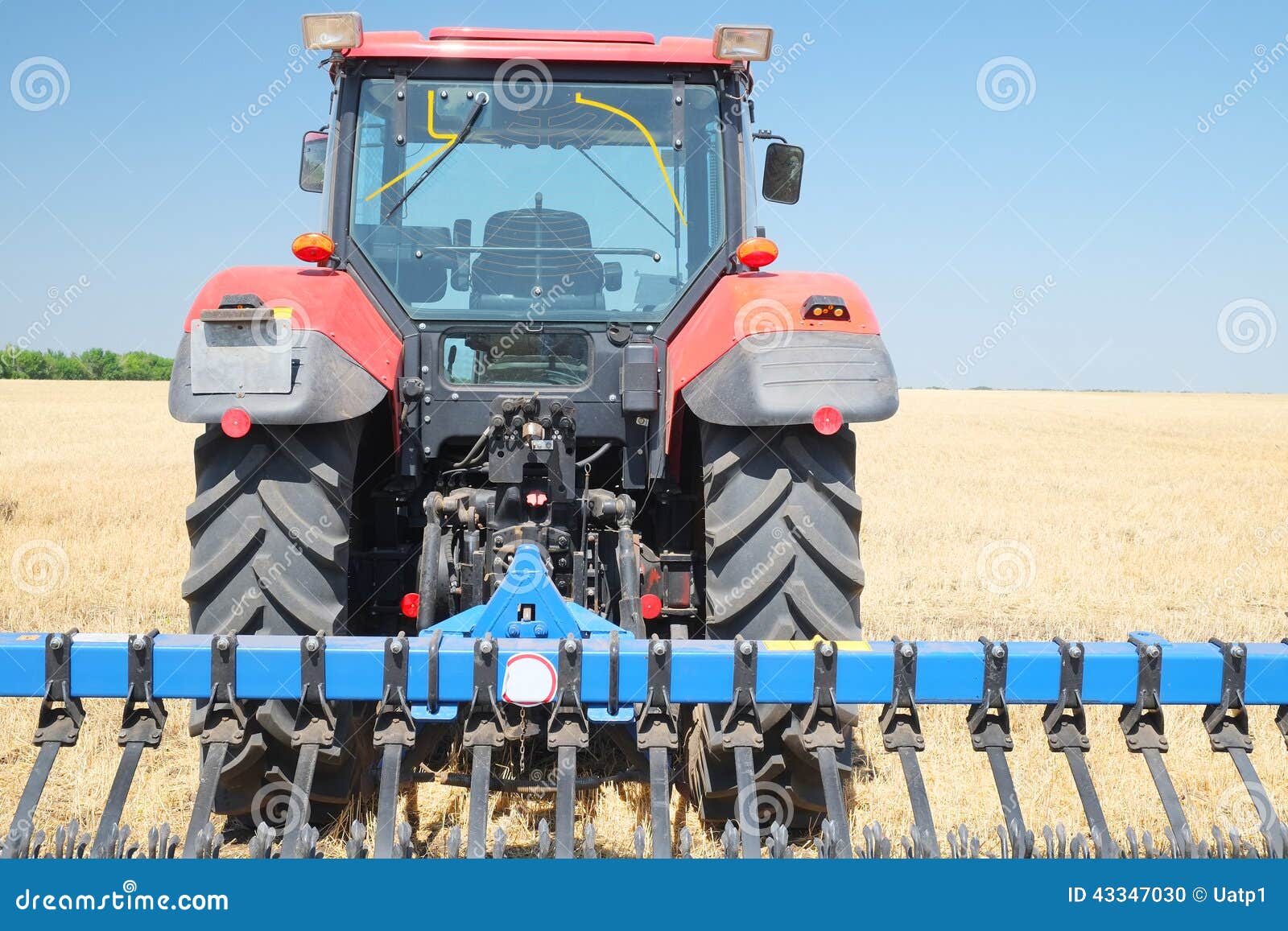 Tractor with a plow stock photo. Image of cultivation - 43347030