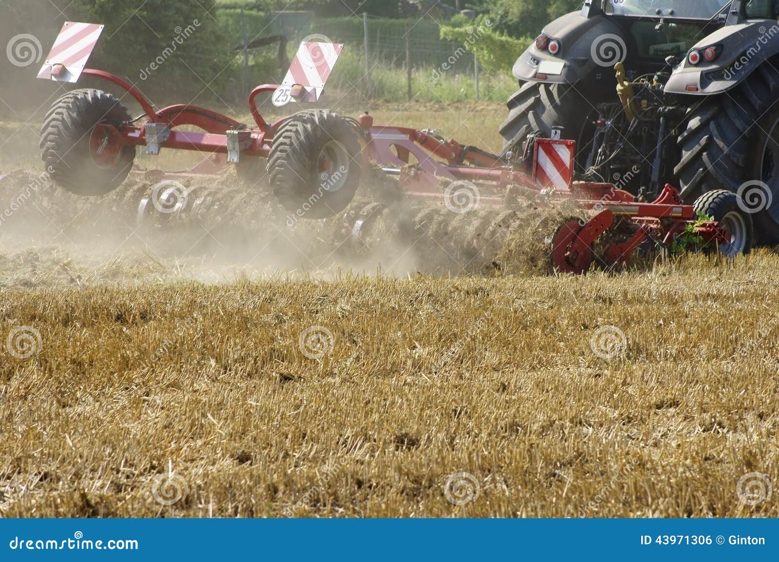 Tractor with plow stock photo. Image of technology, loosening - 43971306