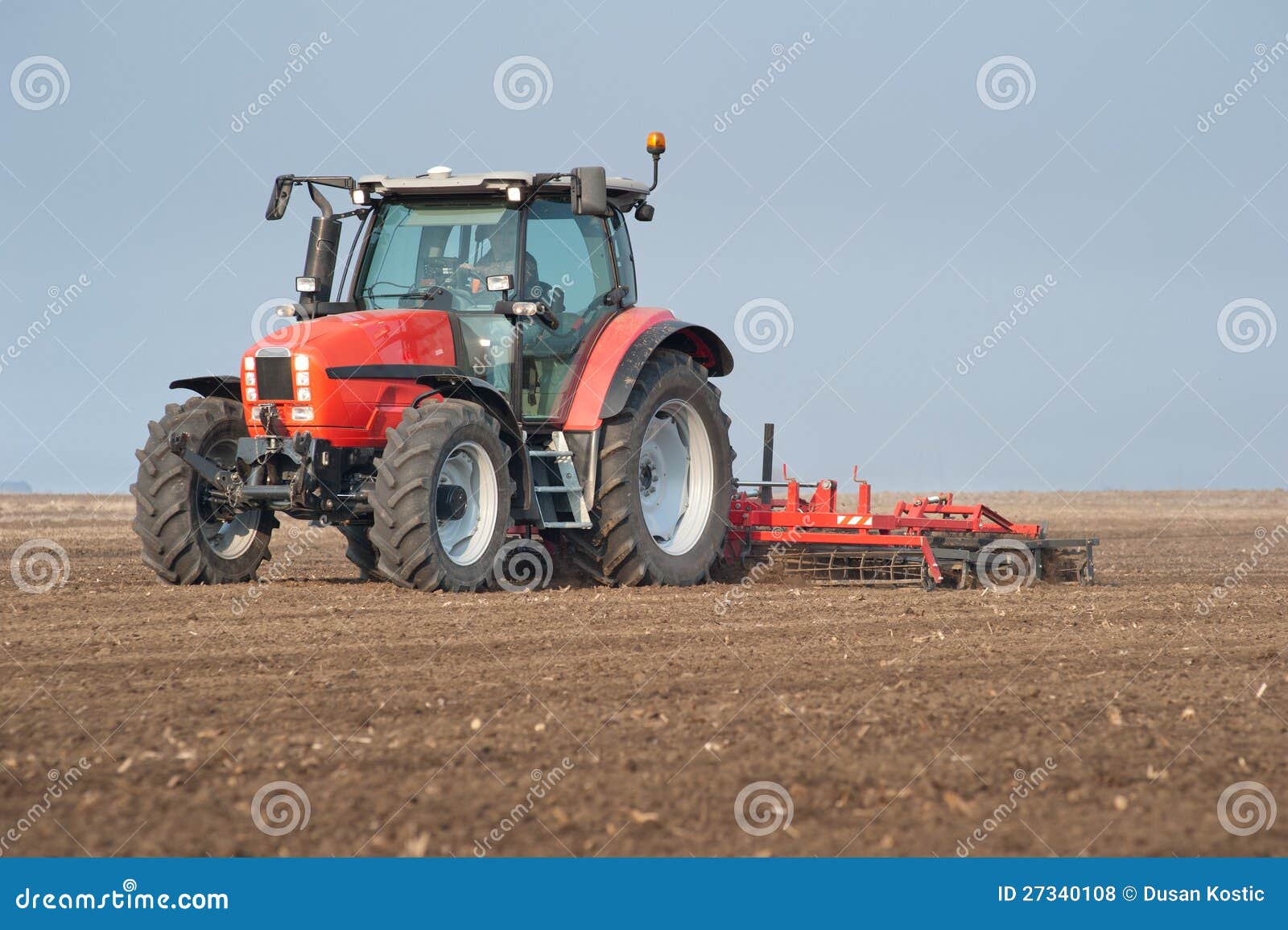 Tractor plowing stock photo. Image of farm, harrow, plow - 27340108