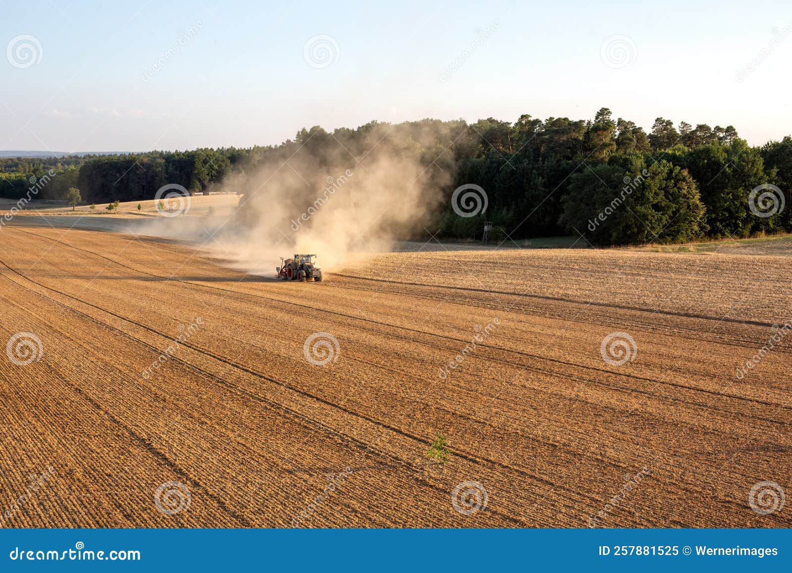 Tractor Plowing a Brown Dusty Field Stock Image - Image of nature ...