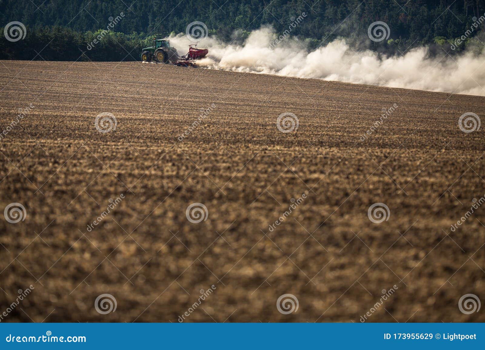 Tractor Plowing a Farm Field Stock Image - Image of harrowing, farmland ...