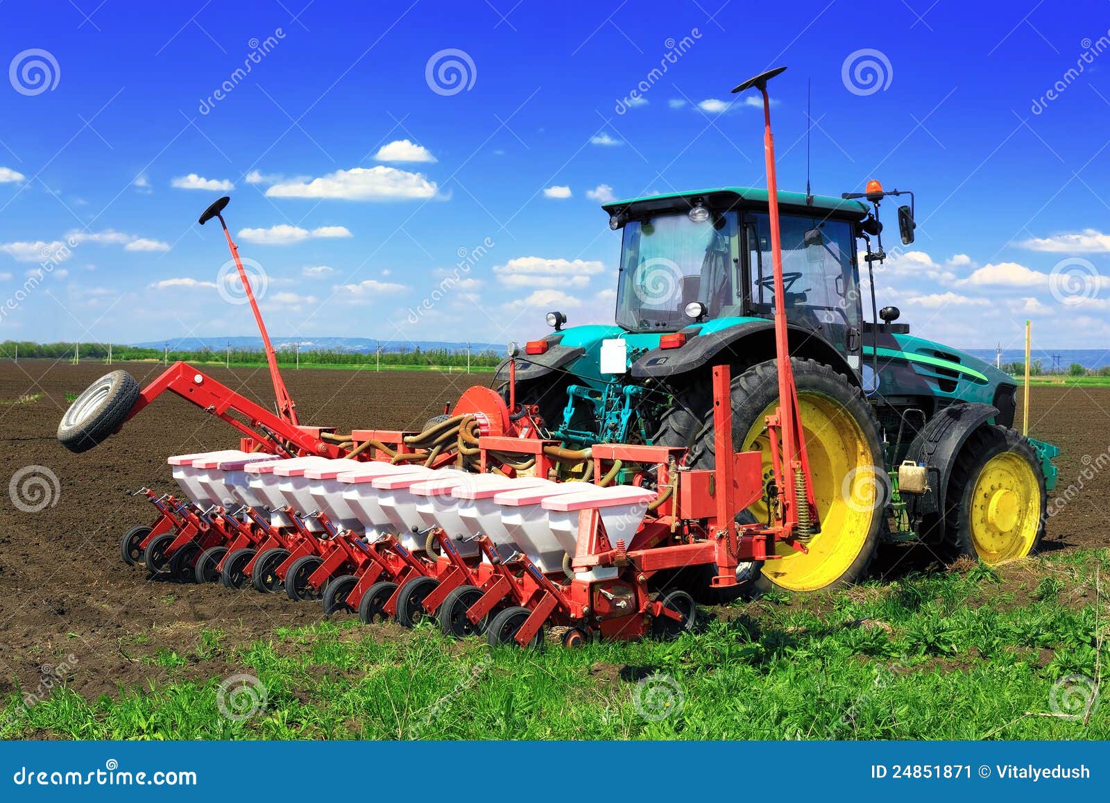 Tractor plowing the field editorial photo. Image of countryside - 24851871