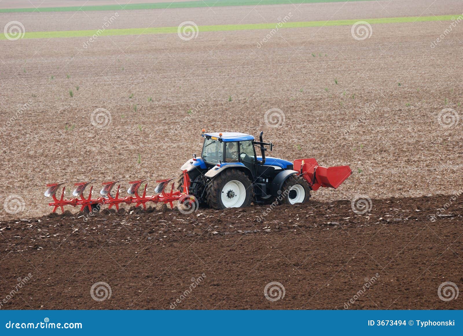 Tractor plowing the field stock photo. Image of soil, grow - 3673494