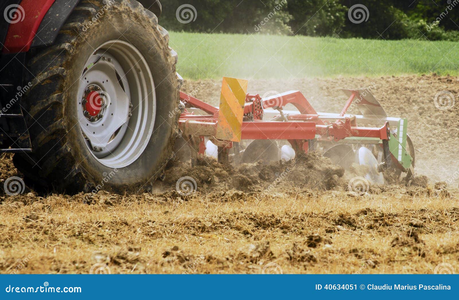 Tractor plowing stock image. Image of driving, detail - 40634051