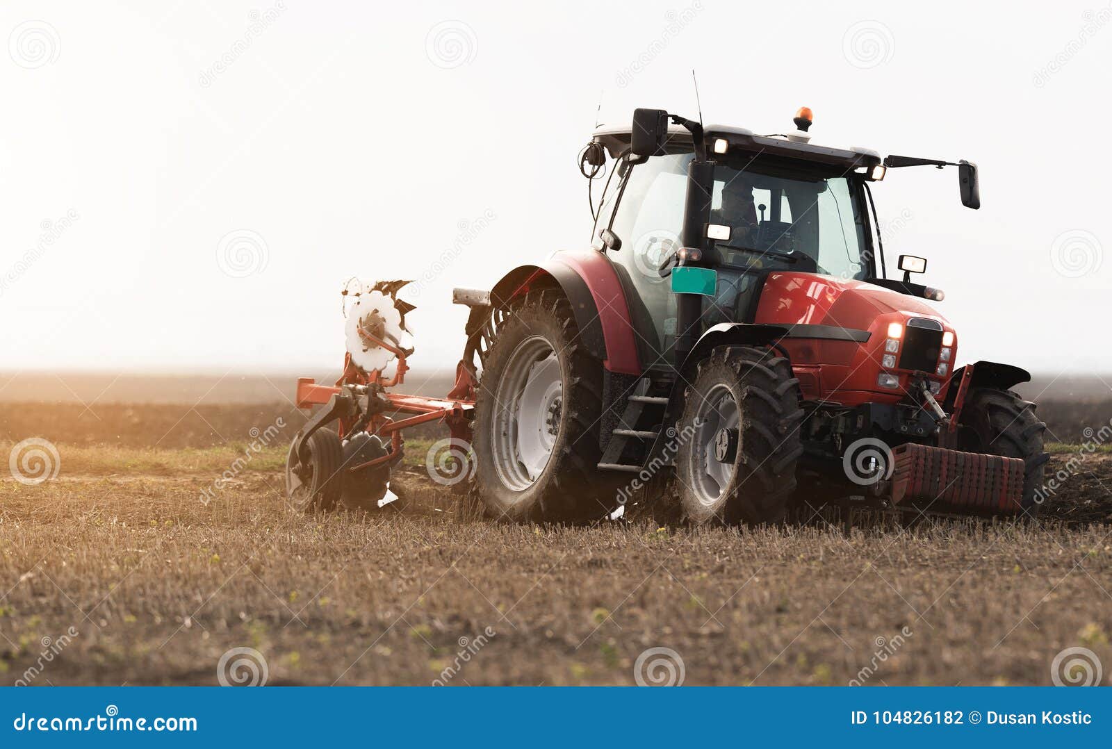 Tractor Plowing Fields -preparing Land for Sowing in Autumn Stock Photo ...