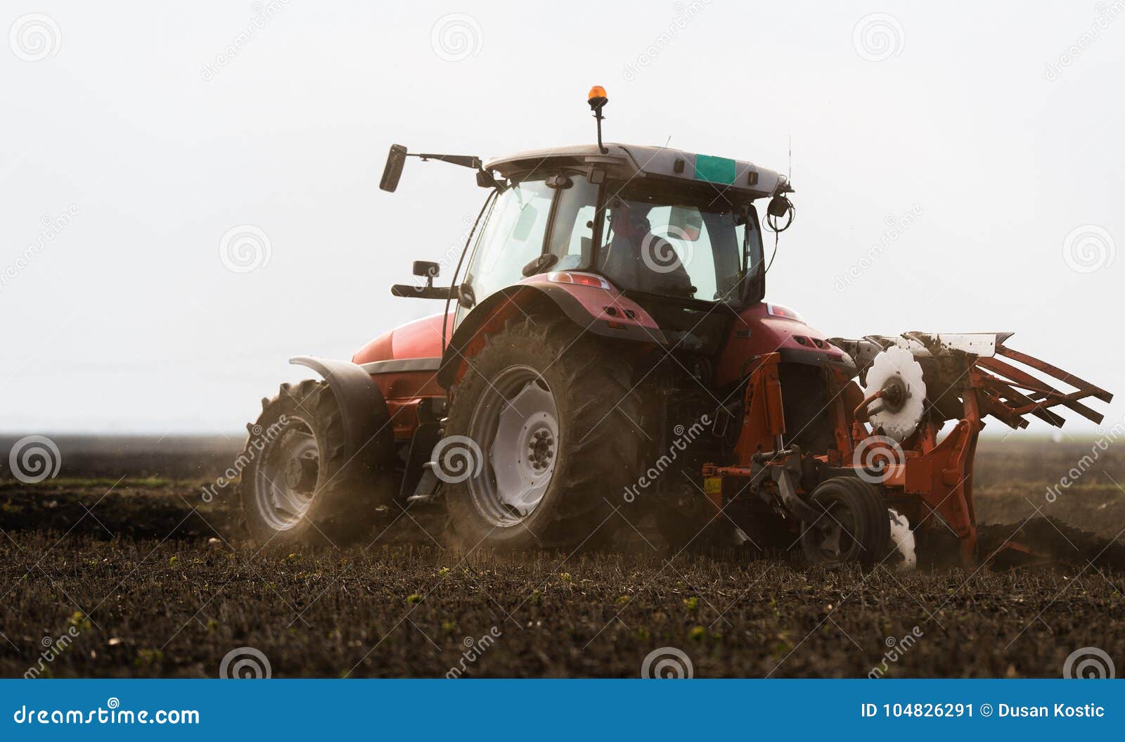 Tractor Plowing Fields -preparing Land for Sowing in Autumn Stock Image ...