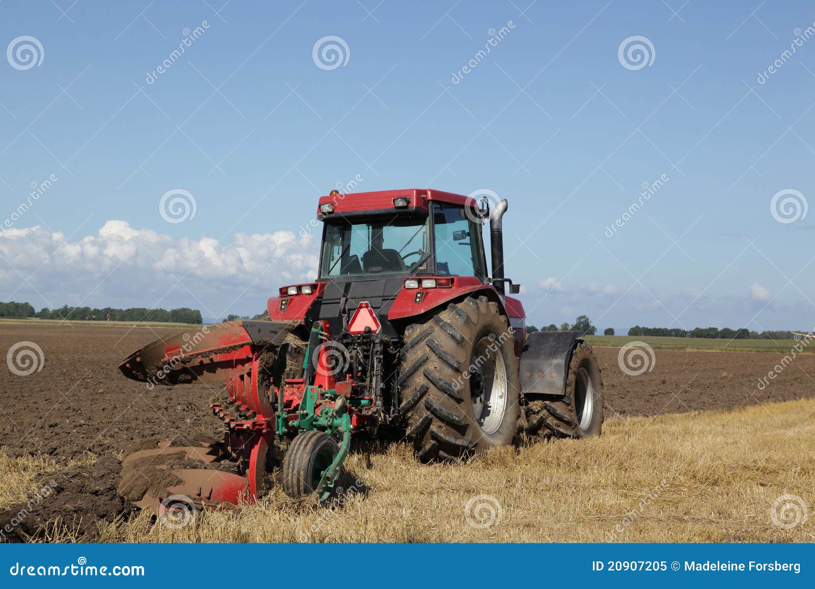 Tractor Plowing at Harvest Time Stock Image - Image of combine, crop ...