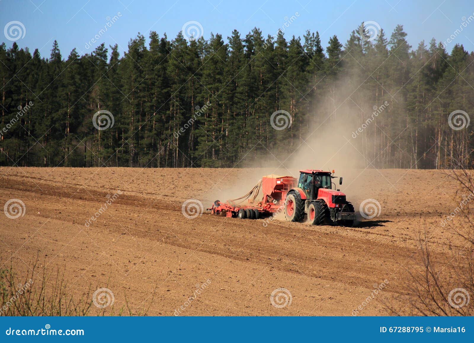 Tractor Plowing stock image. Image of combine, harvesting - 67288795