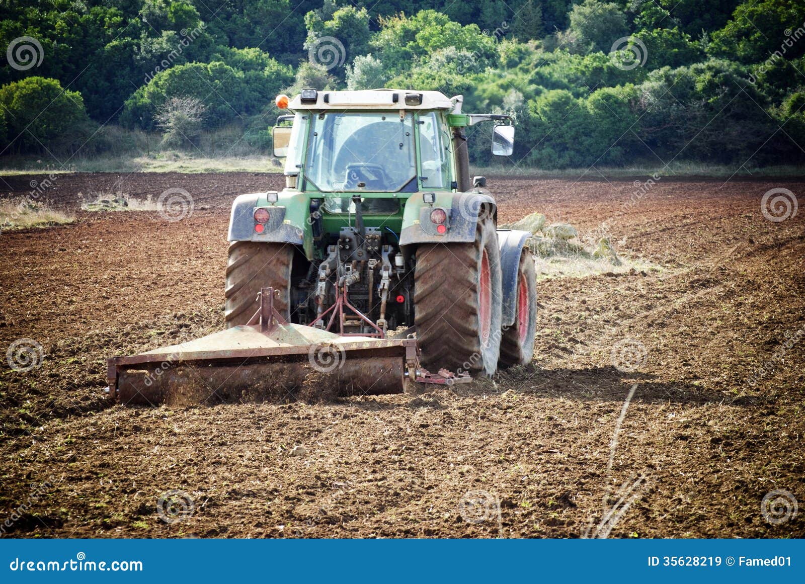 Tractor plowing stock image. Image of industry, agriculture - 35628219