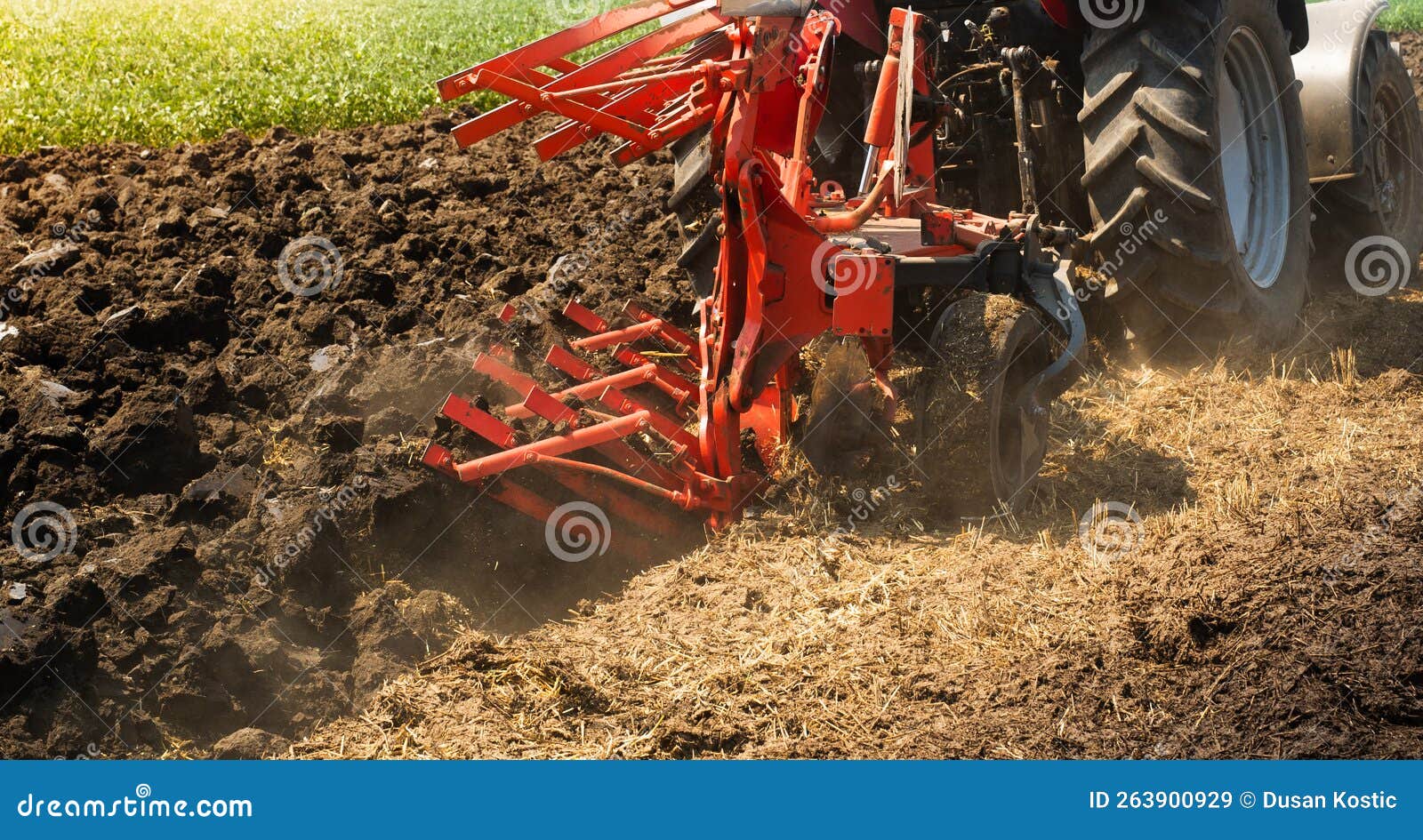 Tractor plowing stock image. Image of plowing, outdoors - 263900929