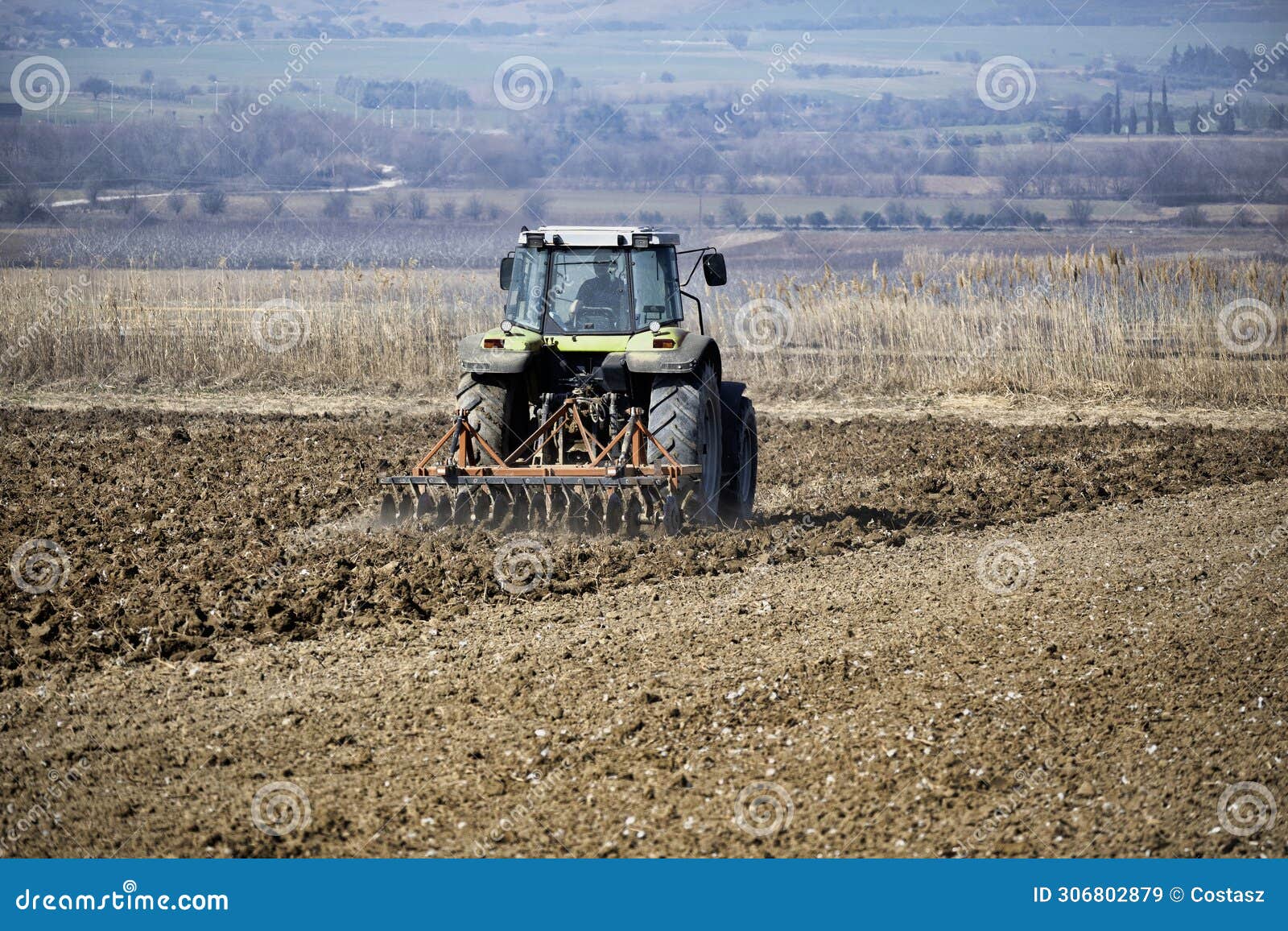 Tractor Preparing the Fields Stock Image - Image of countryside, work ...