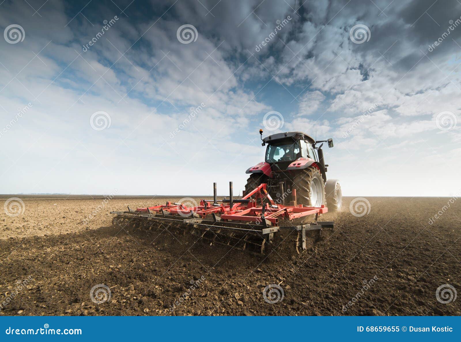 Tractor preparing land stock image. Image of wheat, rural - 68659655