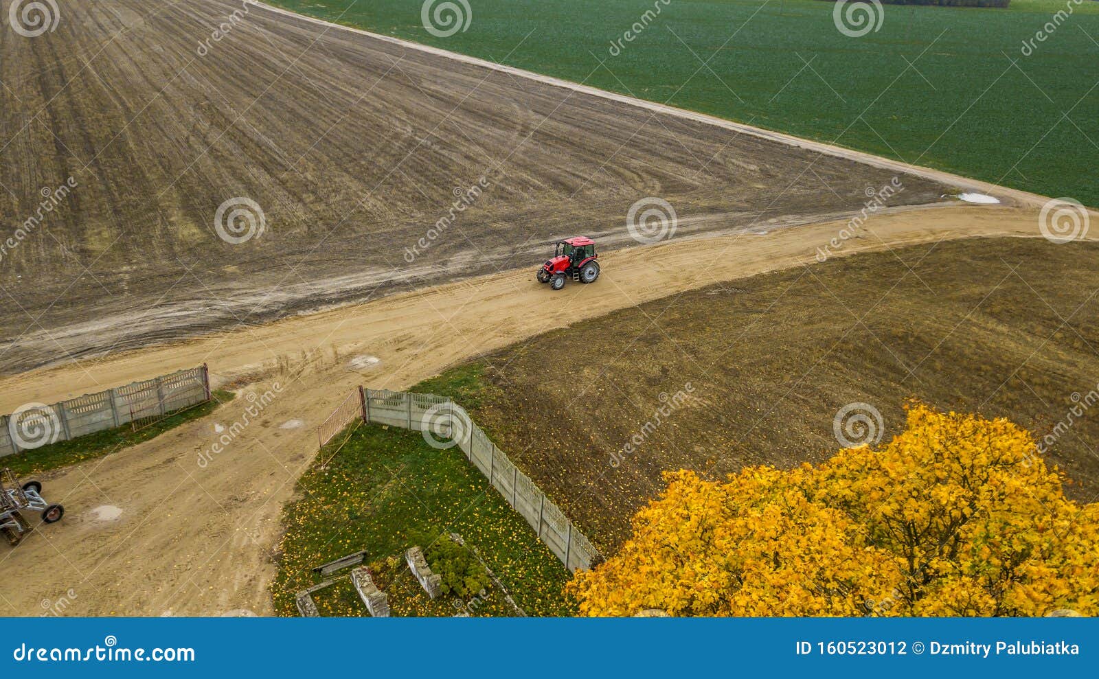 Tractor Rides To the Farm Top View Stock Photo - Image of harvest, bike ...