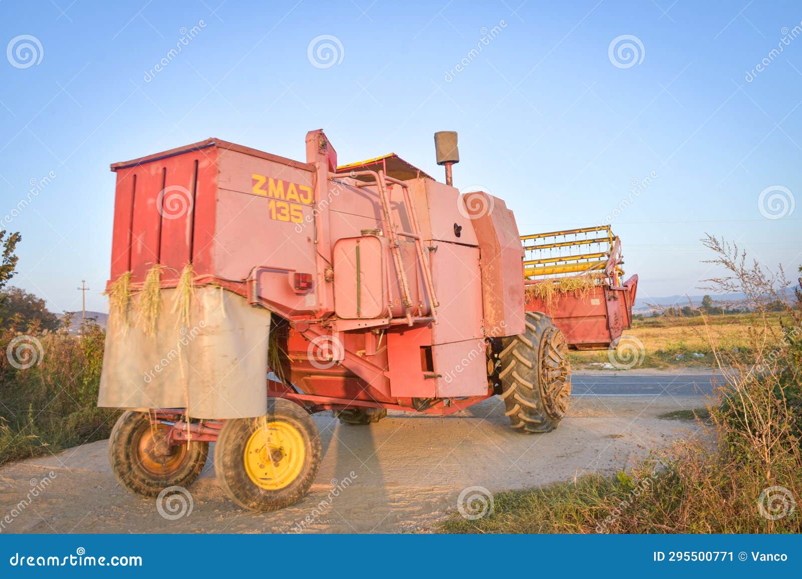 Tractor on the Road in the Countryside Editorial Photo - Image of blue ...