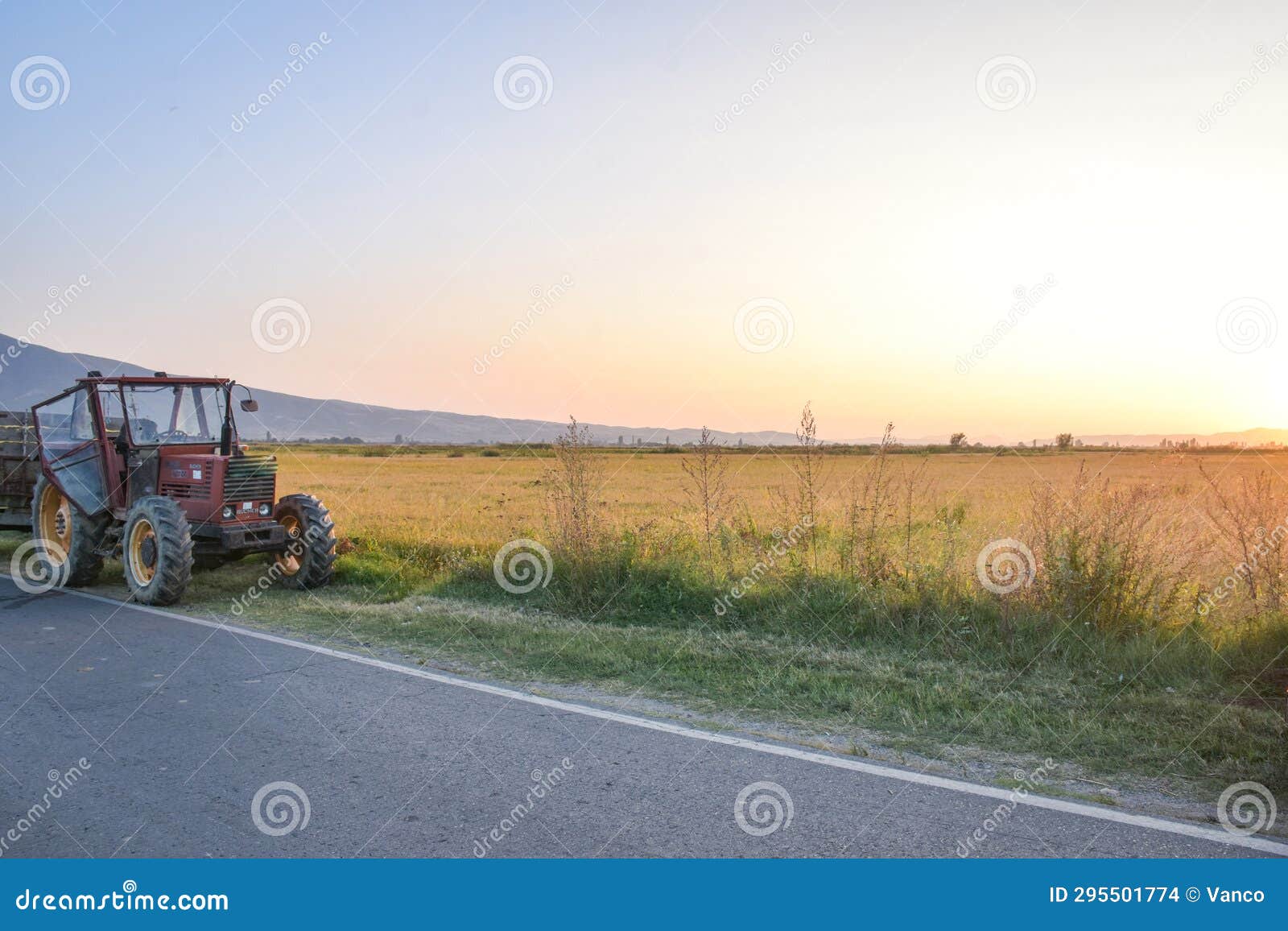 Tractor on the Road in the Countryside Editorial Stock Image - Image of ...
