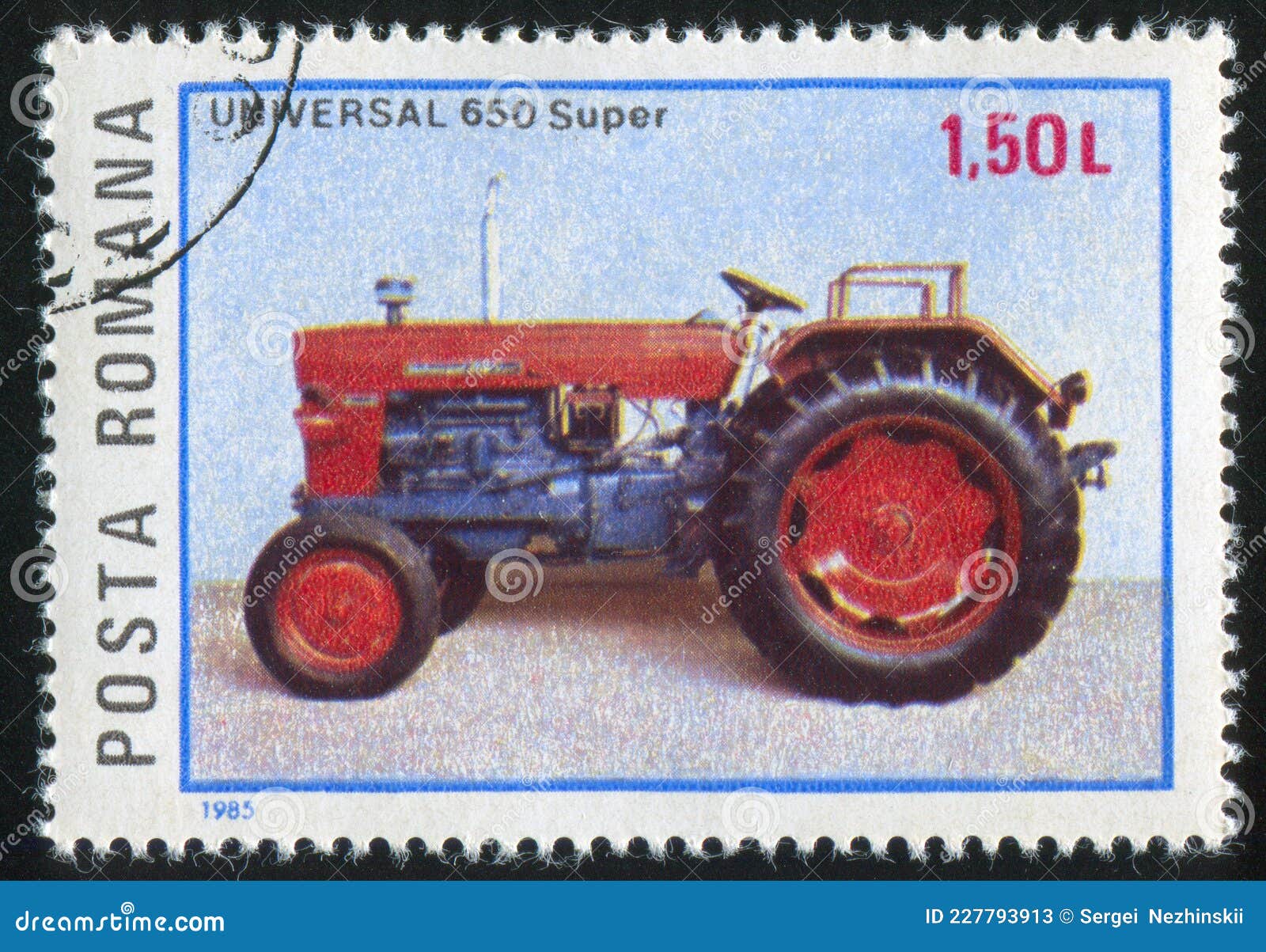 Tractor editorial stock photo. Image of postcard, philately - 227793913