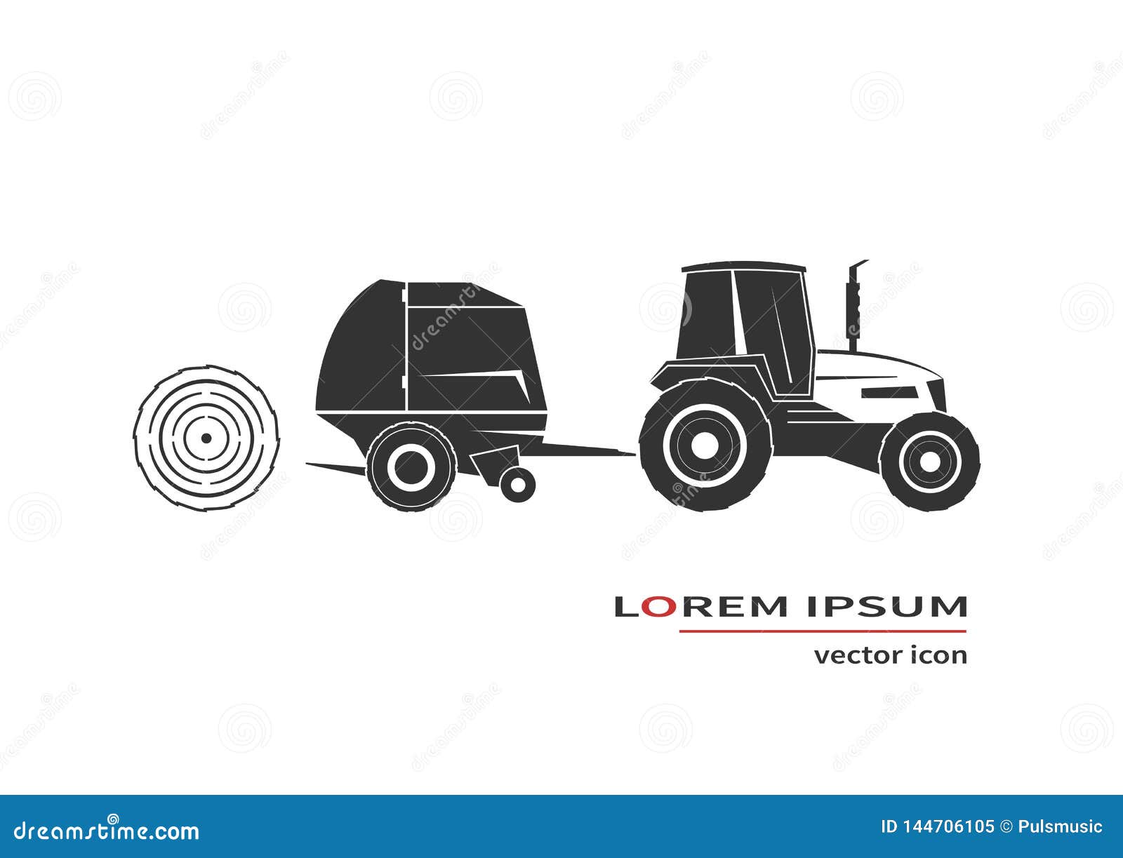 Baler-baler For Tractor 3d Render On Gray Background Royalty-Free Stock ...