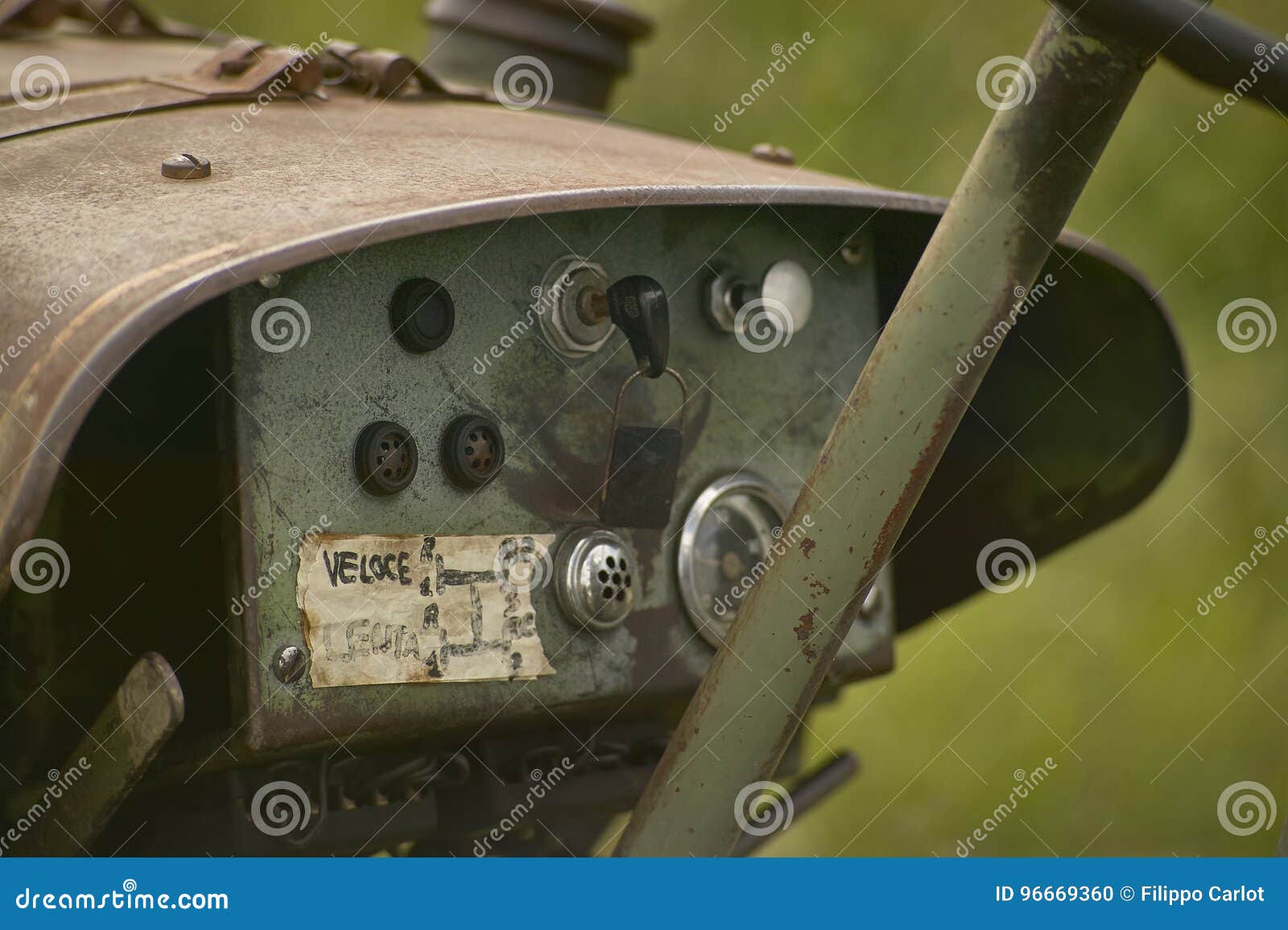 Tractor`s instrument panel stock photo. Image of agriculture - 96669360