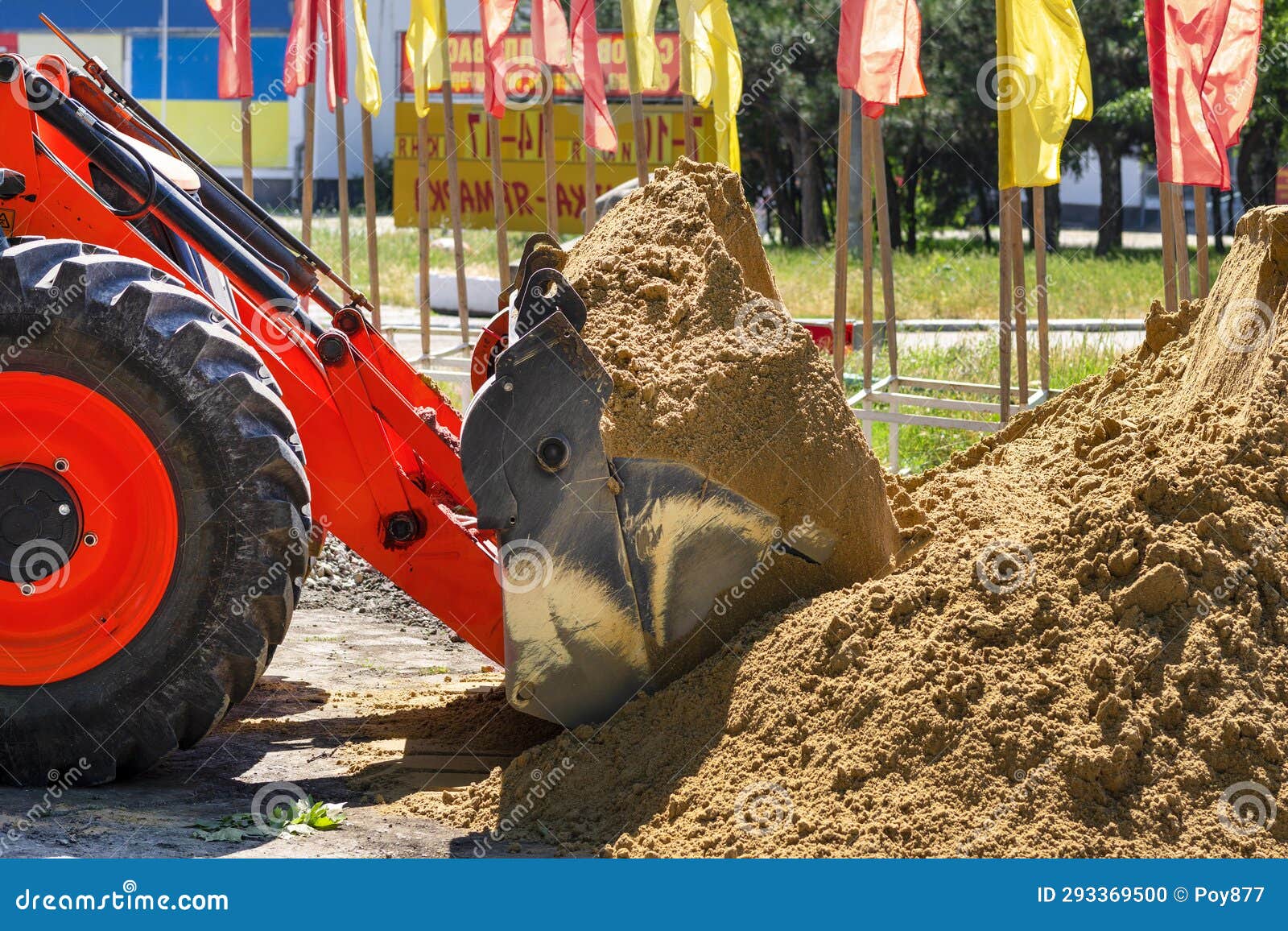 The Tractor, Sand. Excavator Bucket Stock Photo - Image of sand, ground ...
