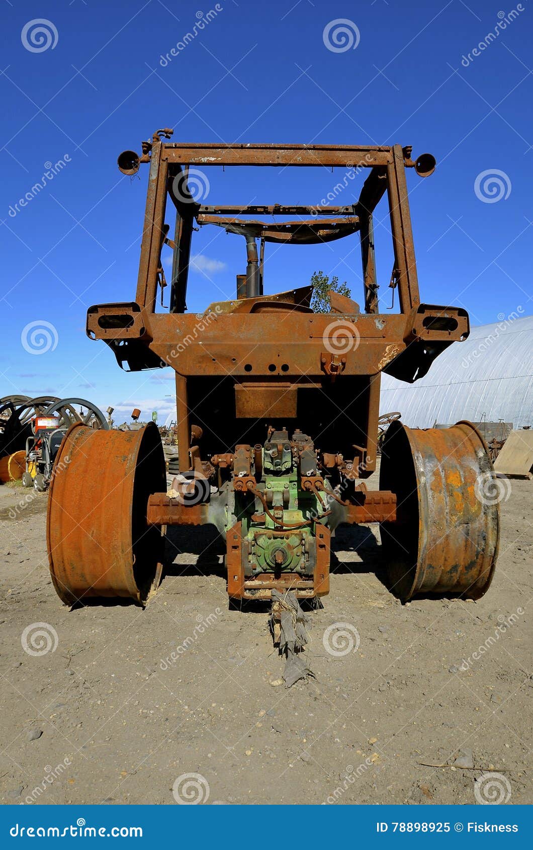 Tractor scorched by fire stock image. Image of destroyed - 78898925