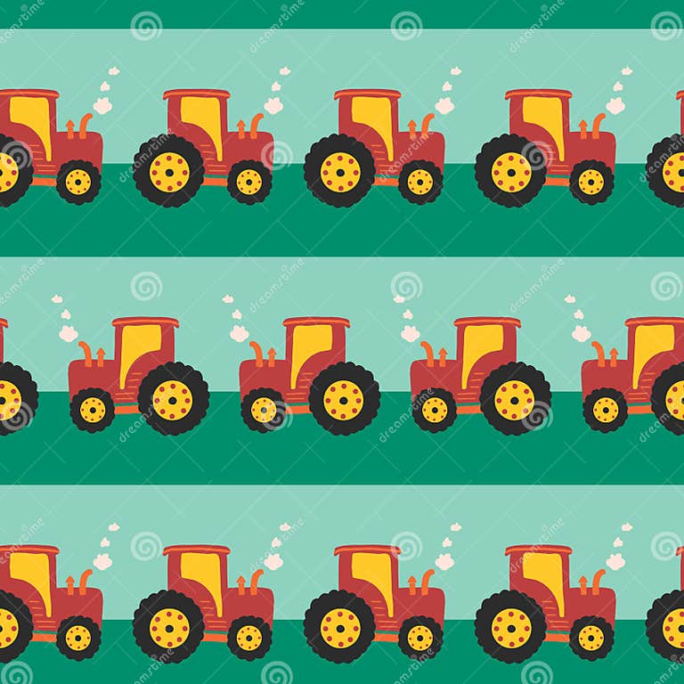 Tractor Seamless Vector Pattern. Repeating Background Tractors Stock ...