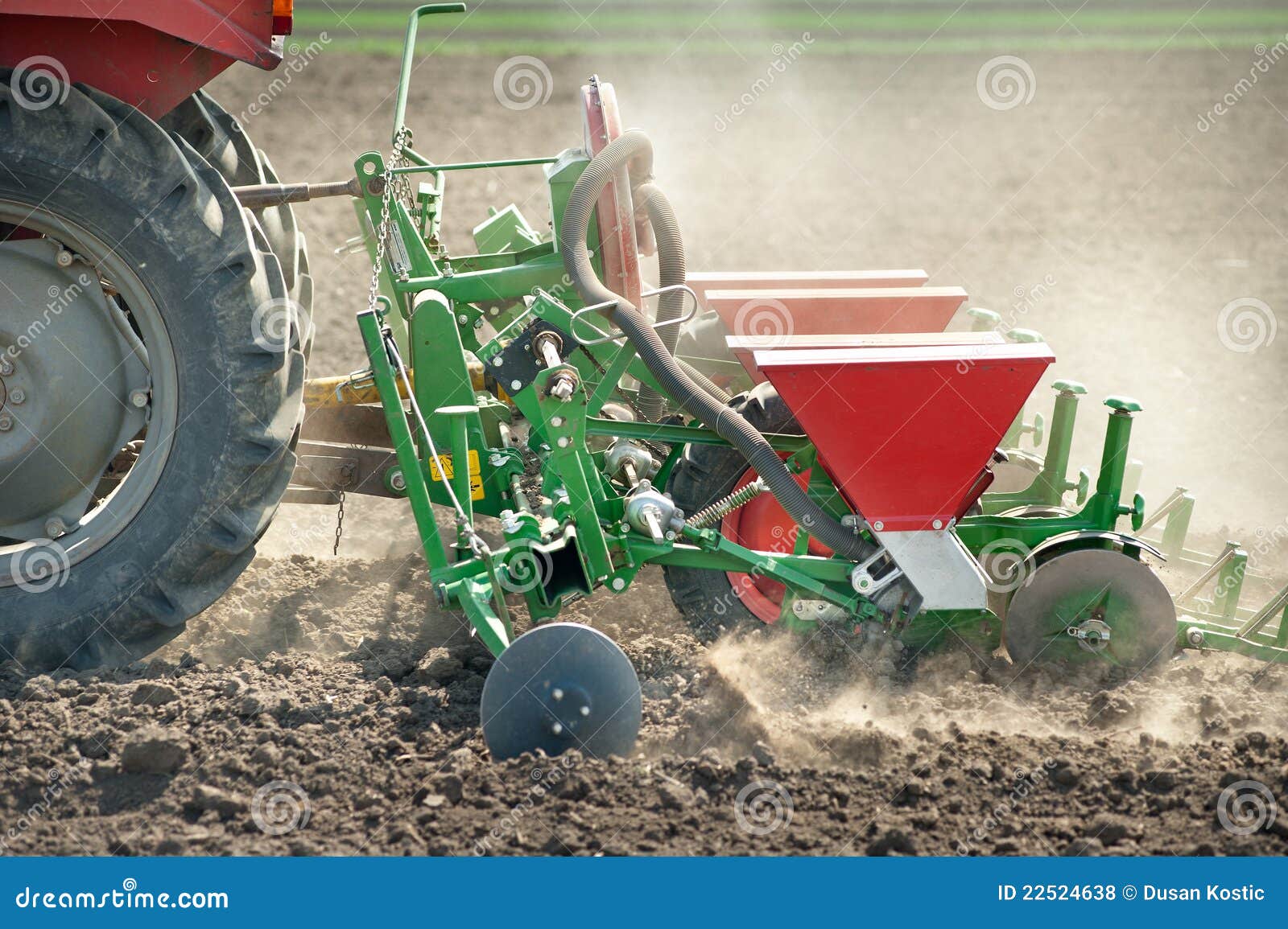 Tractor and seeder stock photo. Image of tool, farm, ground - 22524638