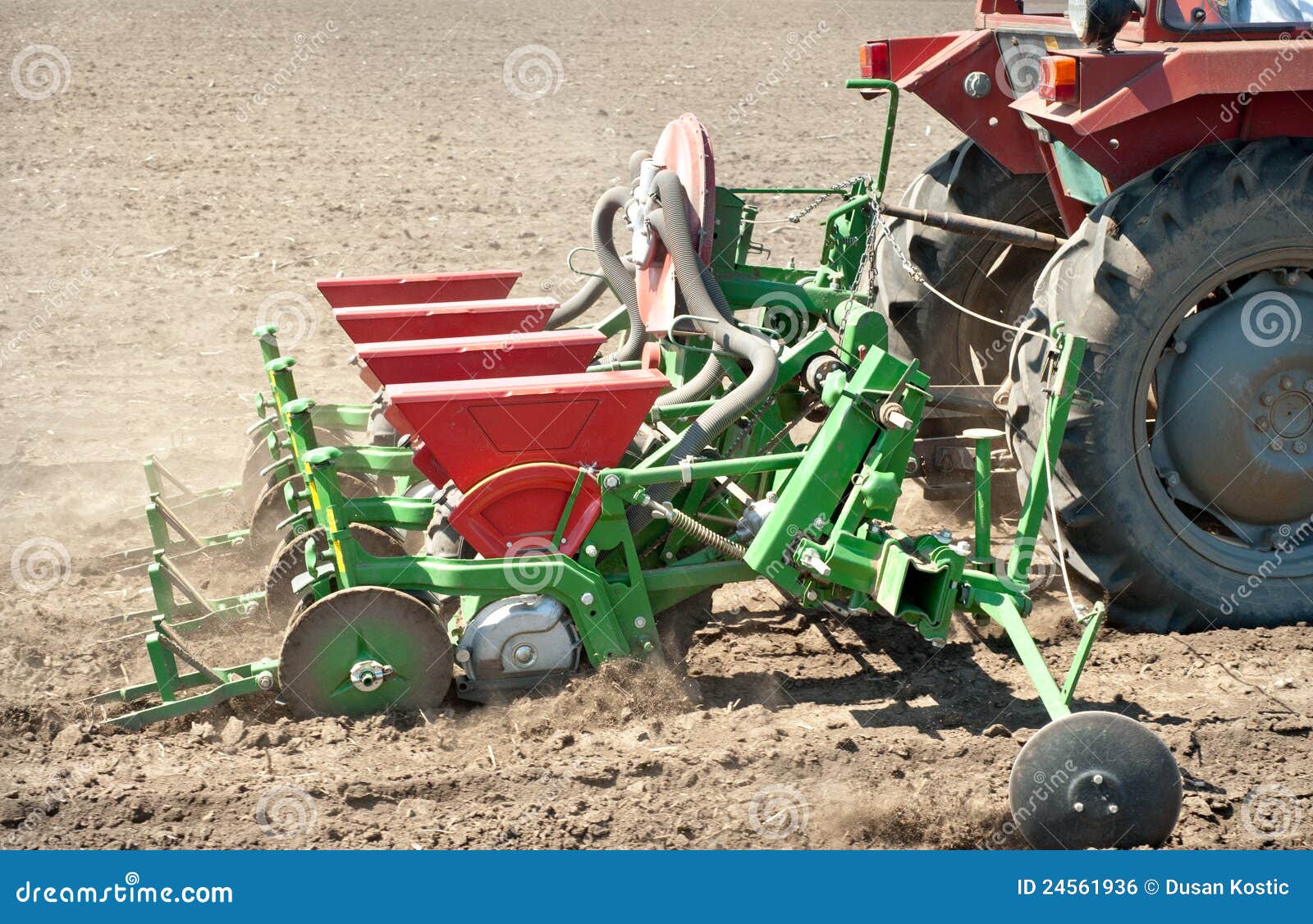 Tractor and seeder stock photo. Image of seeder, outdoors - 24561936