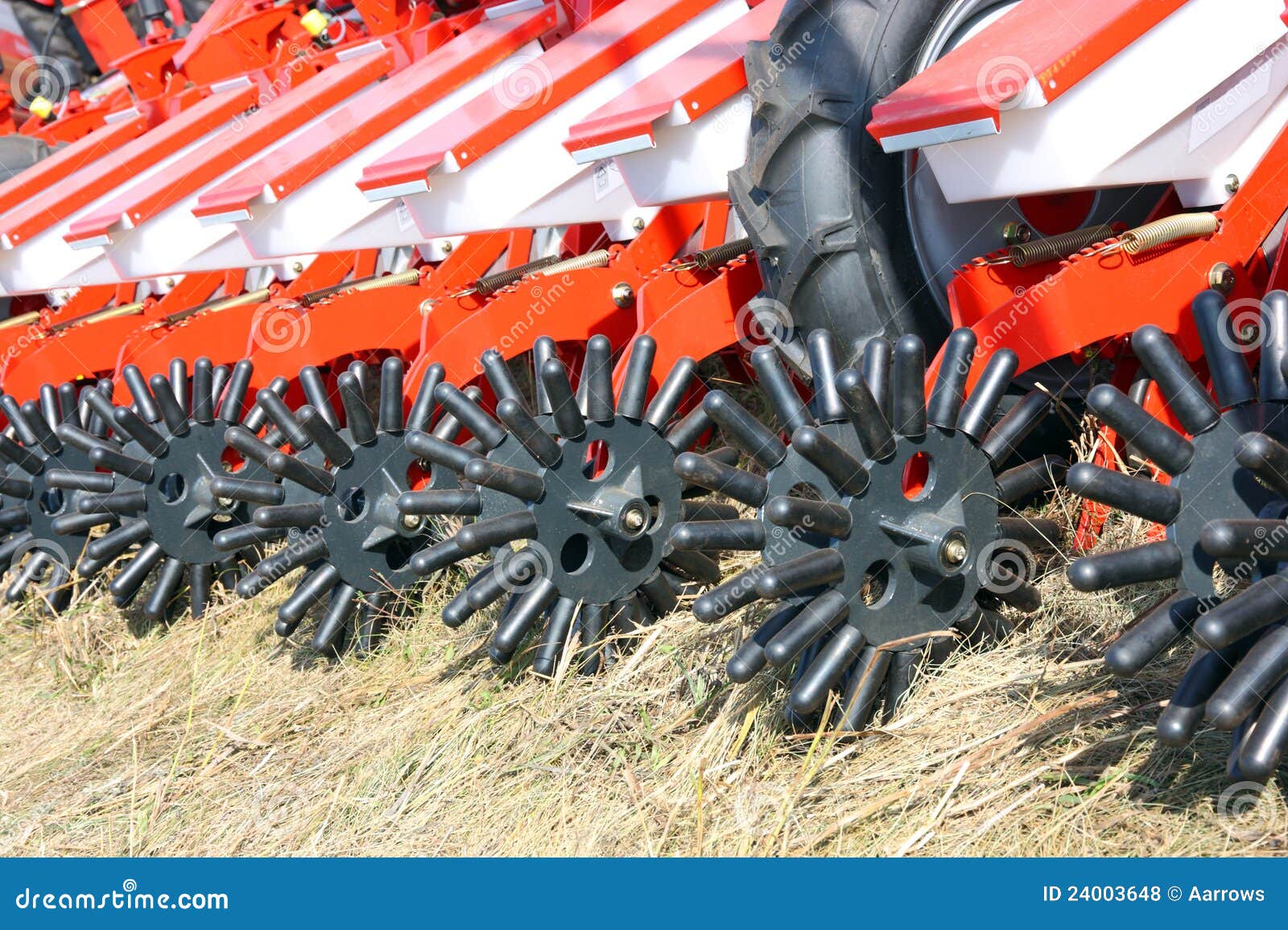 Tractor and Seeder Planting Stock Photo - Image of agriculture, ground ...
