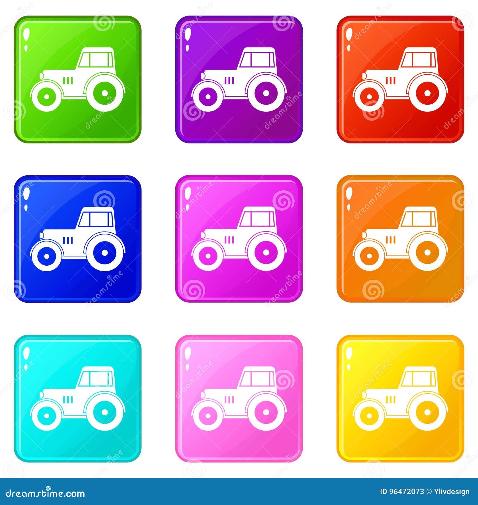 Tractor set 9 stock vector. Illustration of farming, industry - 96472073