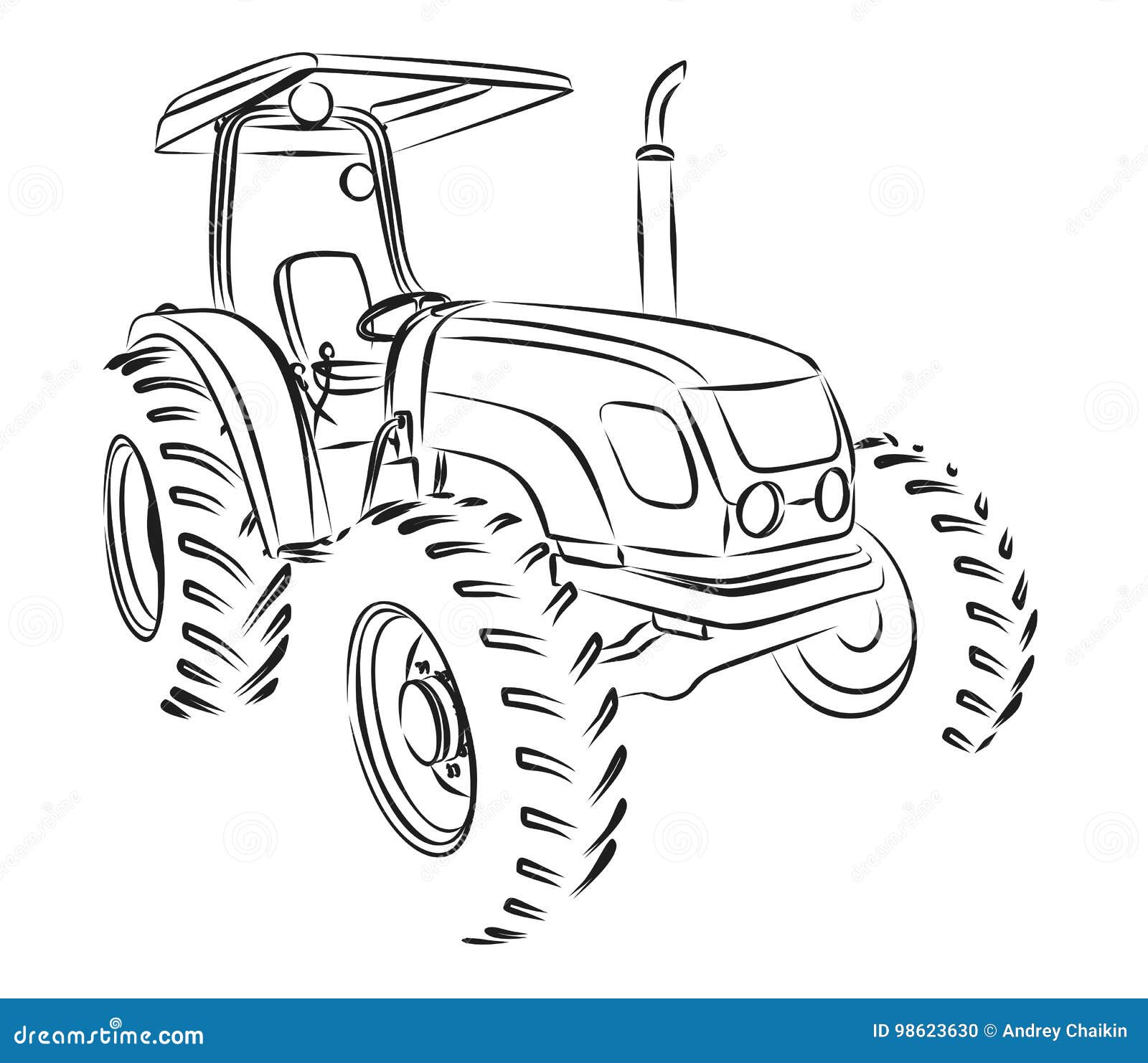 Tractor Sketch. Cartoon Vector | CartoonDealer.com #63789705