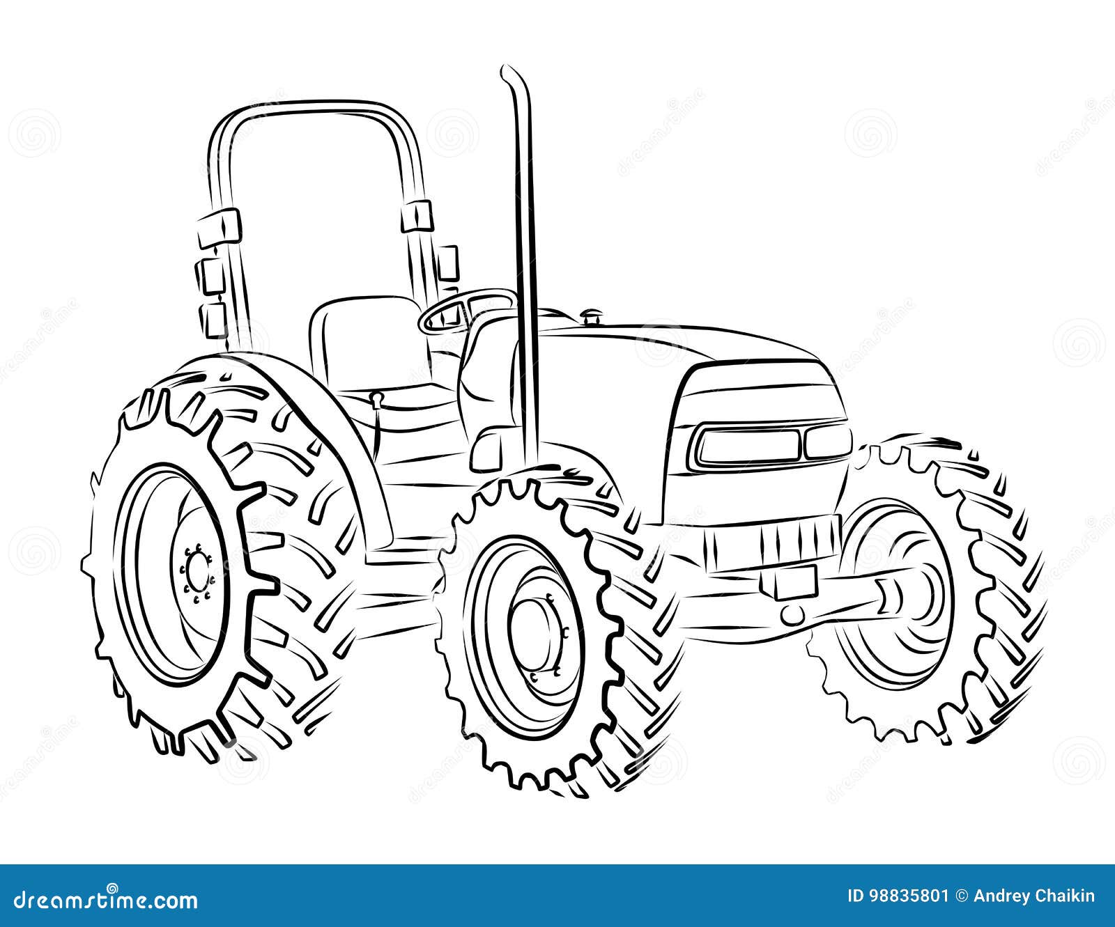 Tractor Sketch. stock vector. Illustration of topn, sketch - 98835801