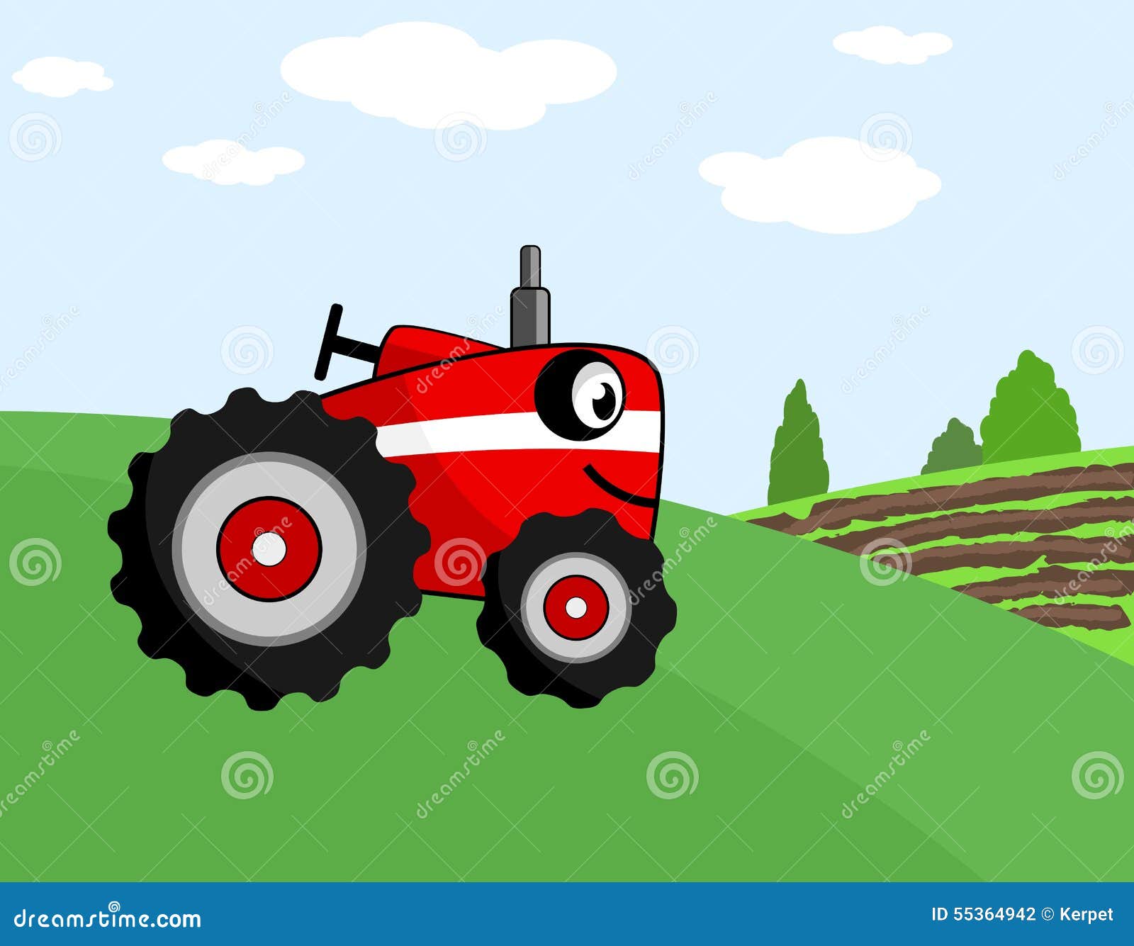 Tractor smile cartoon stock illustration. Illustration of farmer - 55364942