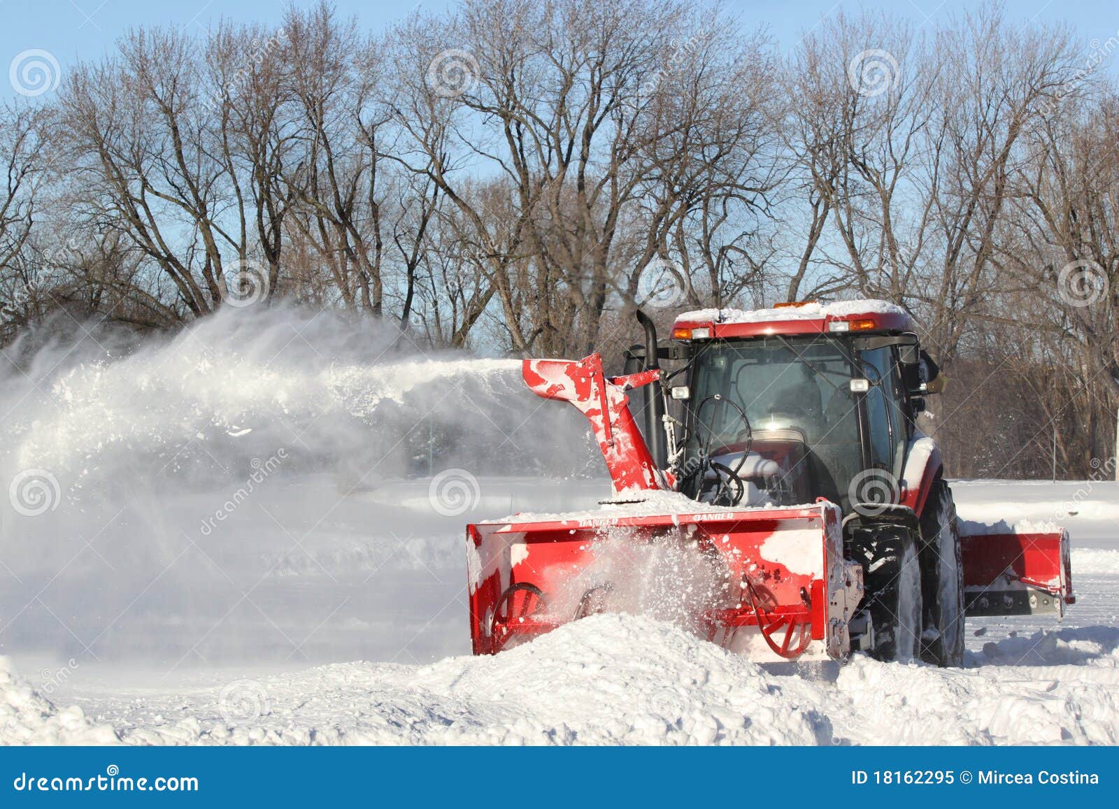 Tractor snow blower stock image. Image of snowfall, snowplow - 18162295
