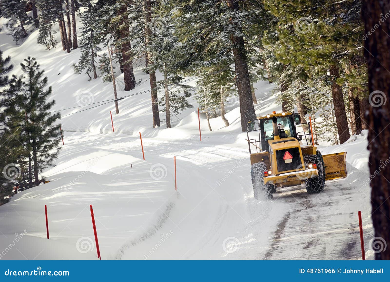 A Red Tractor In The Snow Royalty-Free Stock Photography ...