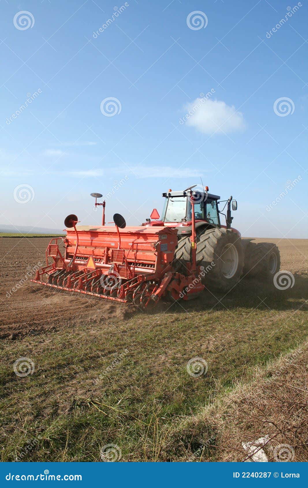 Tractor sow seed stock image. Image of tractor, furrows - 2240287
