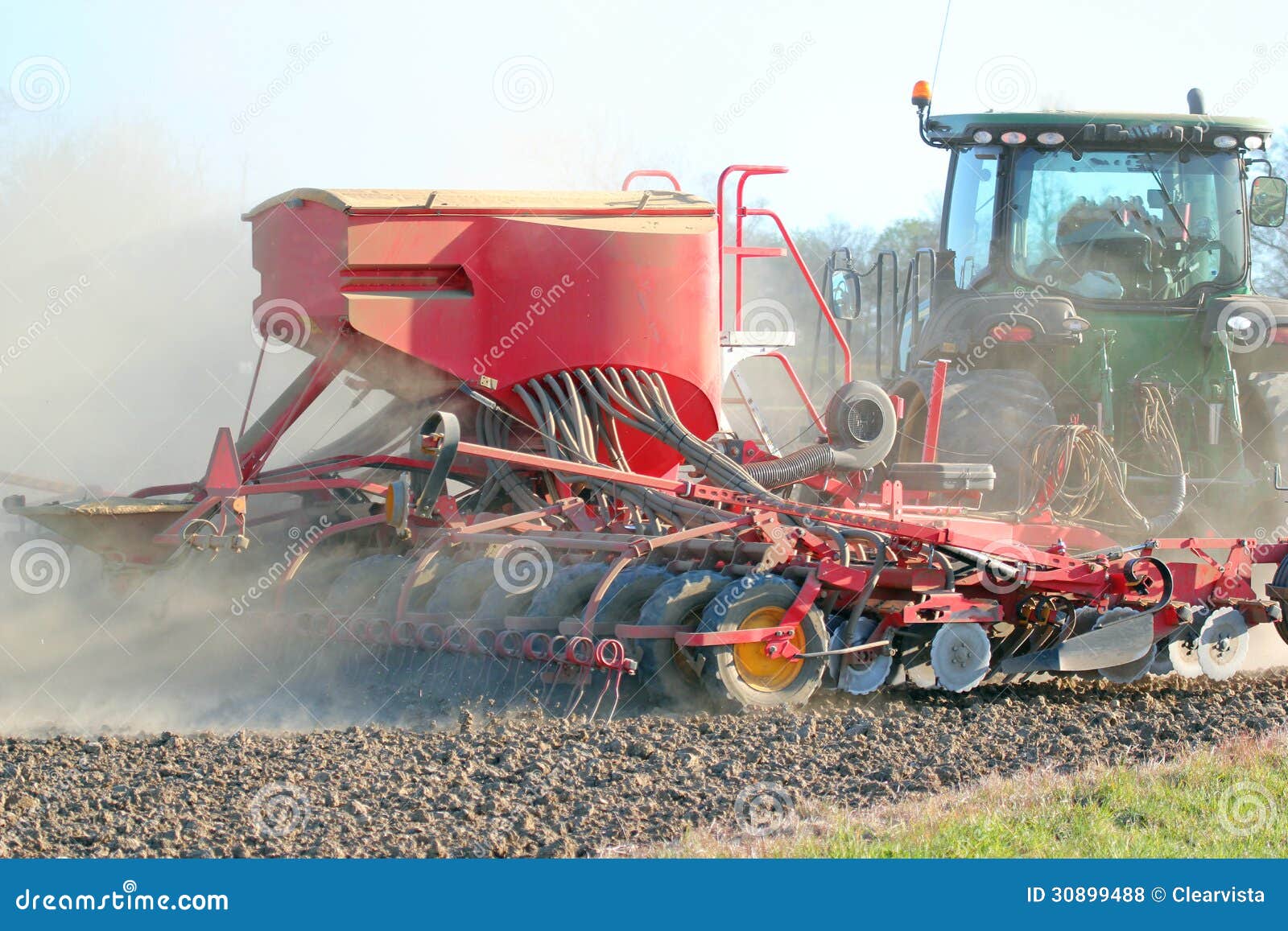 Tractor Sowing or Drilling Seed. Stock Photo - Image of fresh, time ...