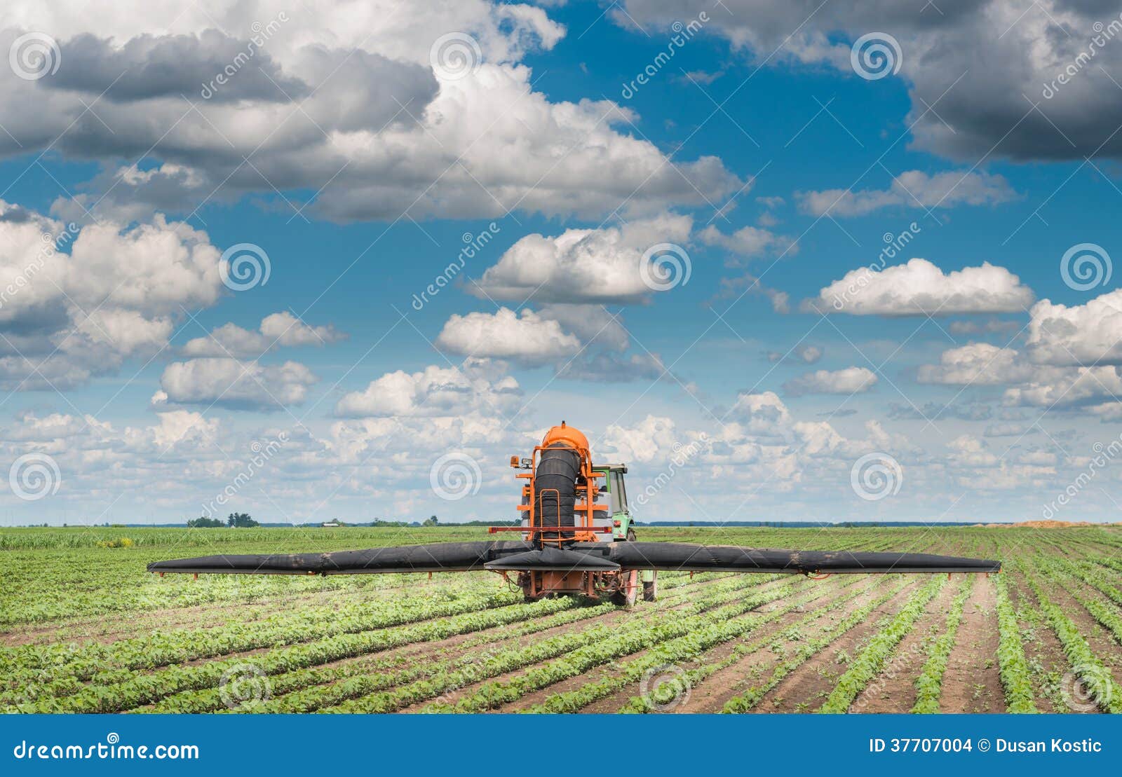 Tractor Spraying a Crop Field Stock Photo - Image of rural, land: 37707004