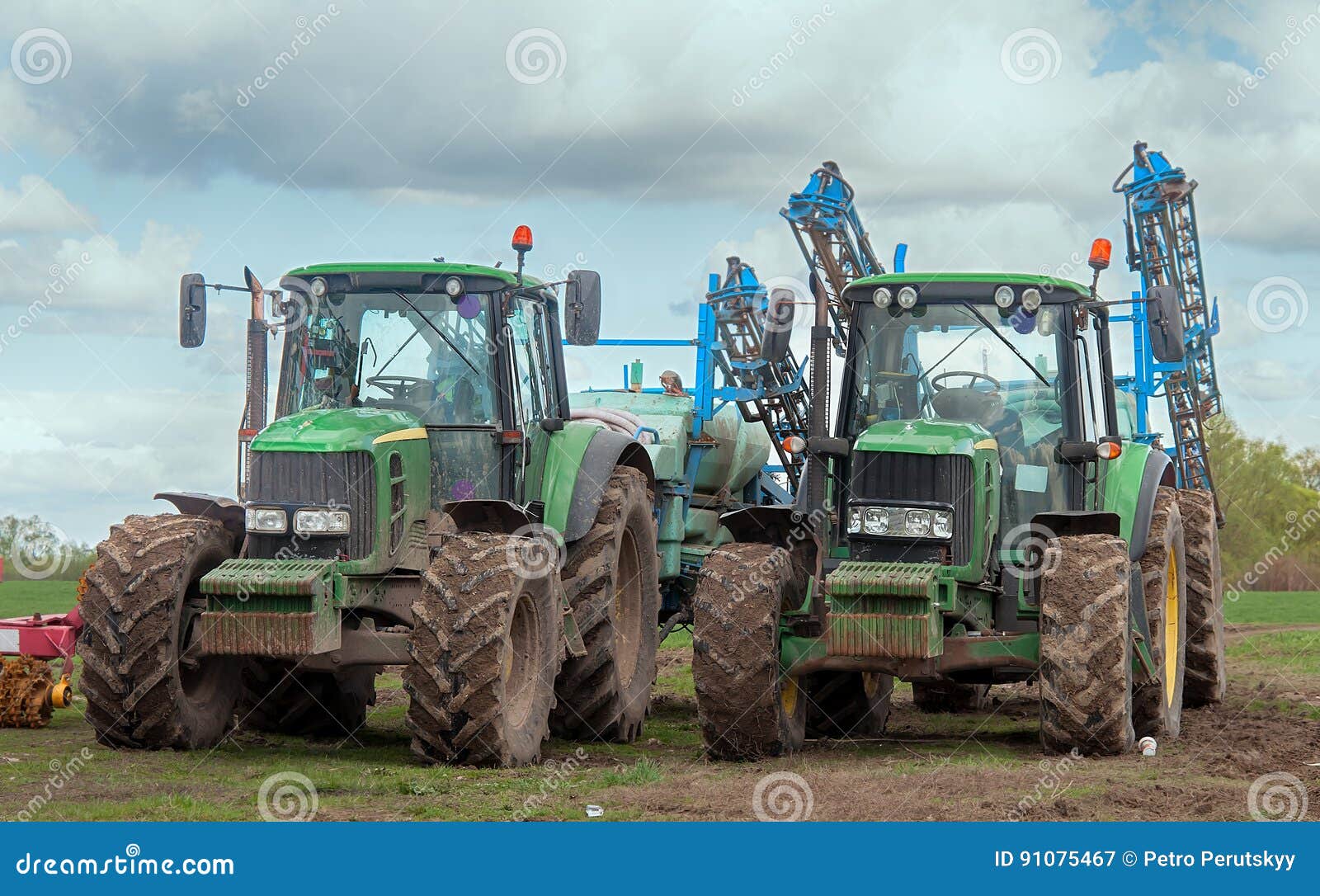 Tractor spraying stock image. Image of environment, work - 91075467