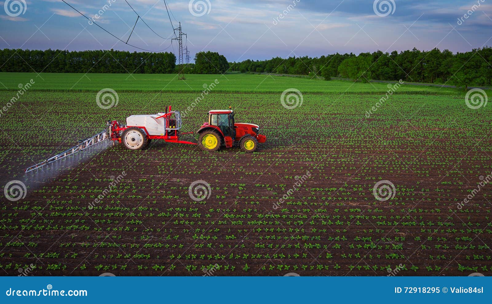 Tractor Spraying Field at Spring Stock Image - Image of agricultural ...