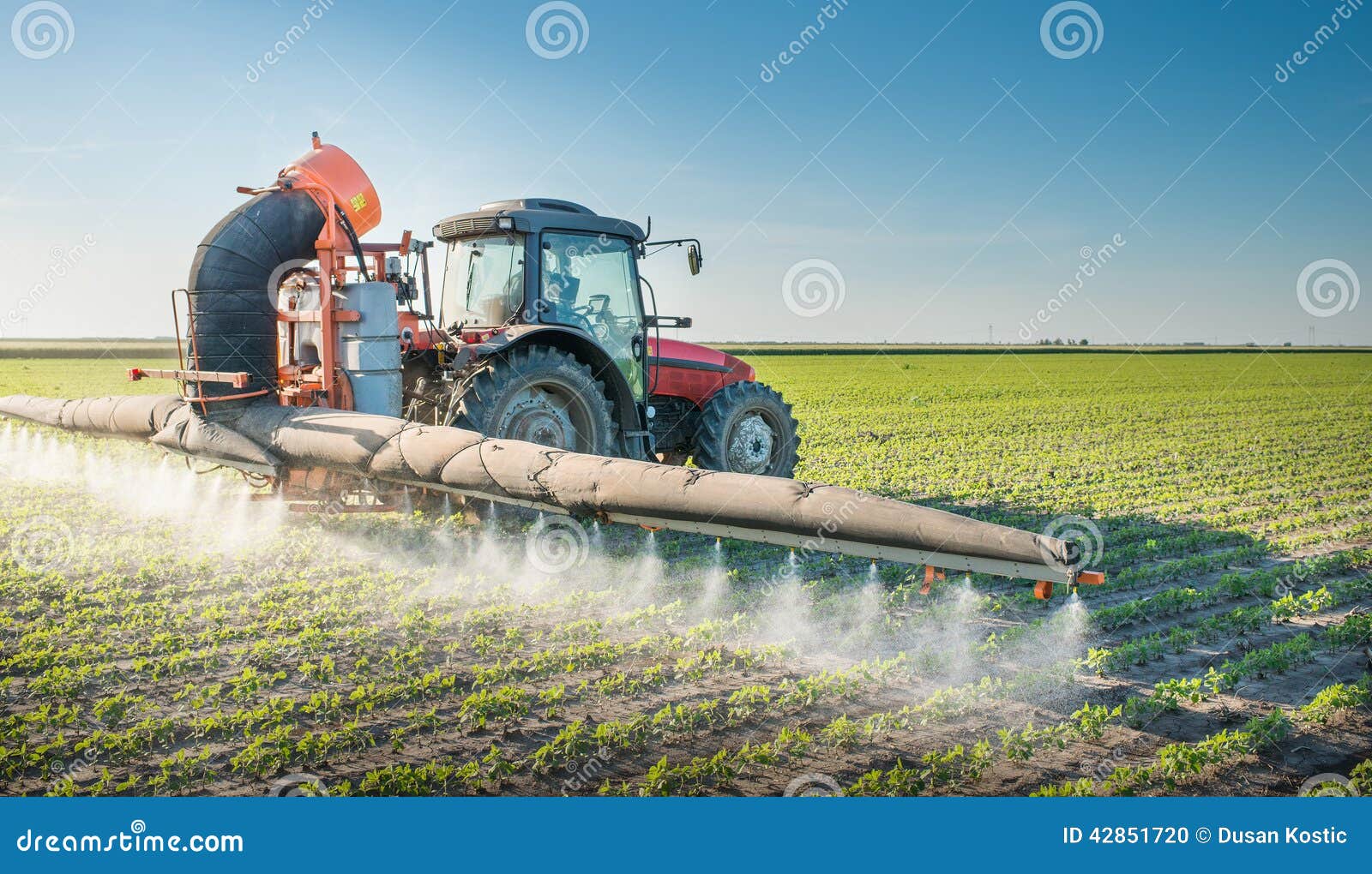 Tractor Spraying Pesticides Stock Photo - Image of sprayer, scene: 42851720