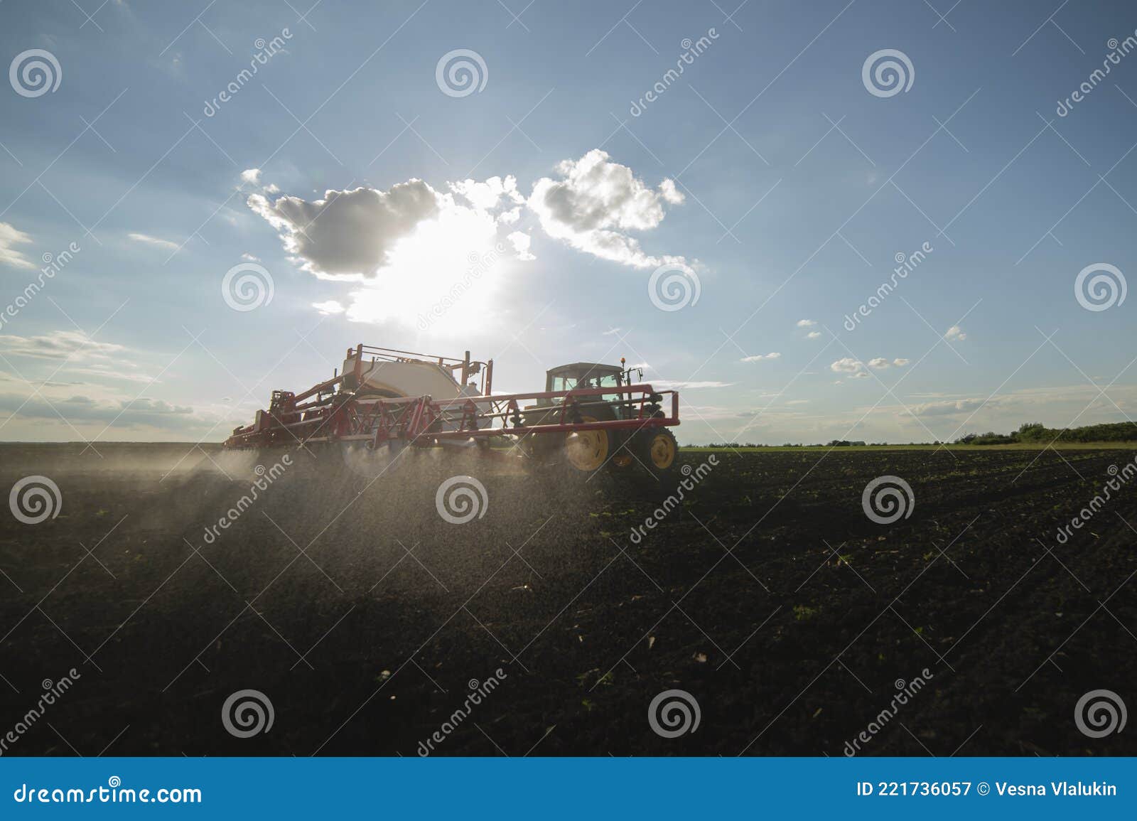 Tractor Spraying Soil in Field Editorial Photography - Image of ...