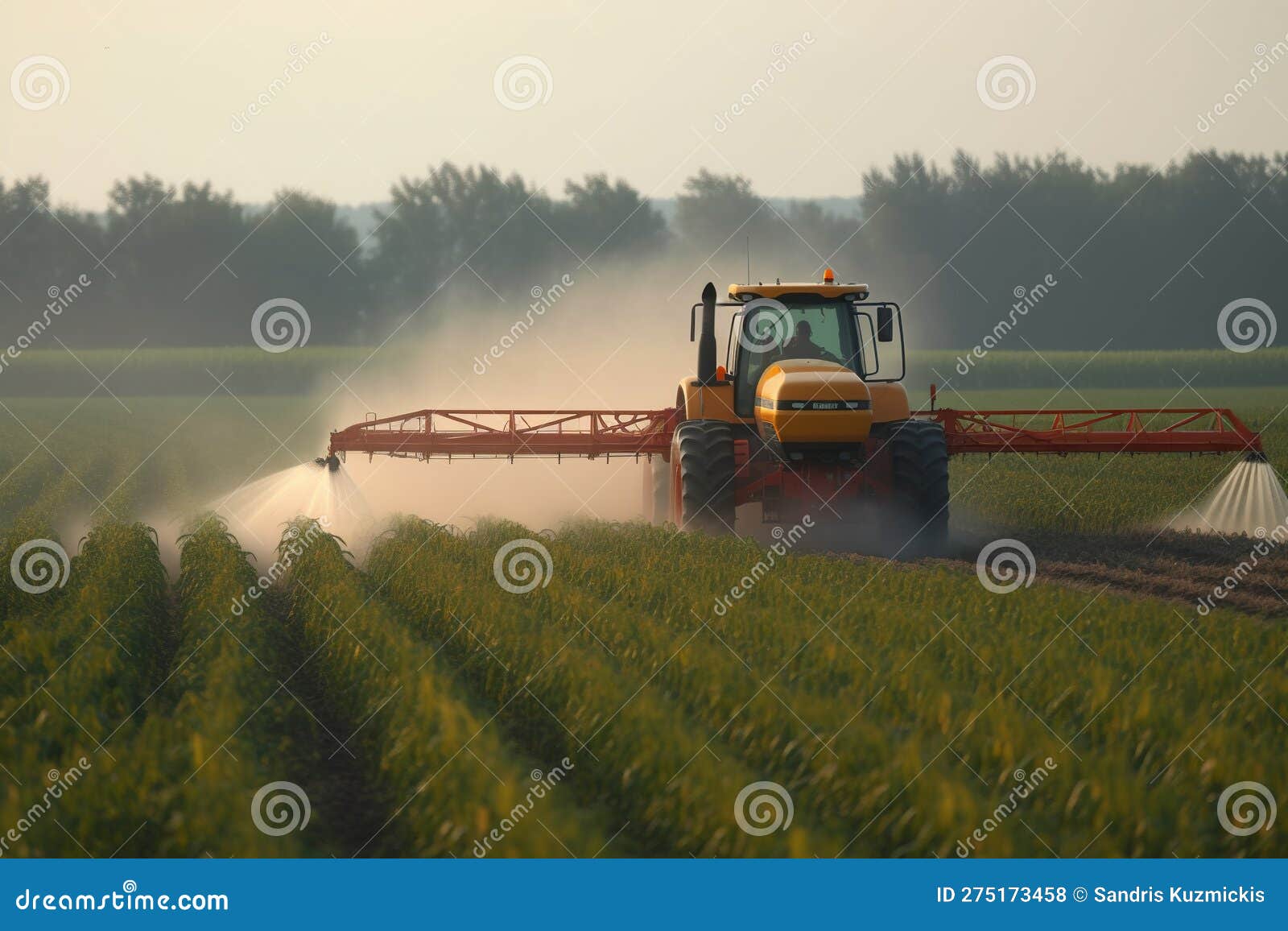 Tractor Sprays Pesticides on Corn Fields. Generative AI Stock ...
