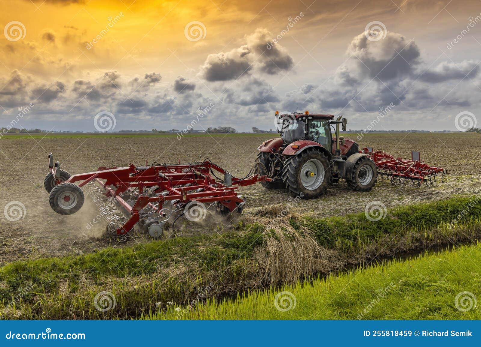 Tractor during Spring Work on the Field Stock Image - Image of ...