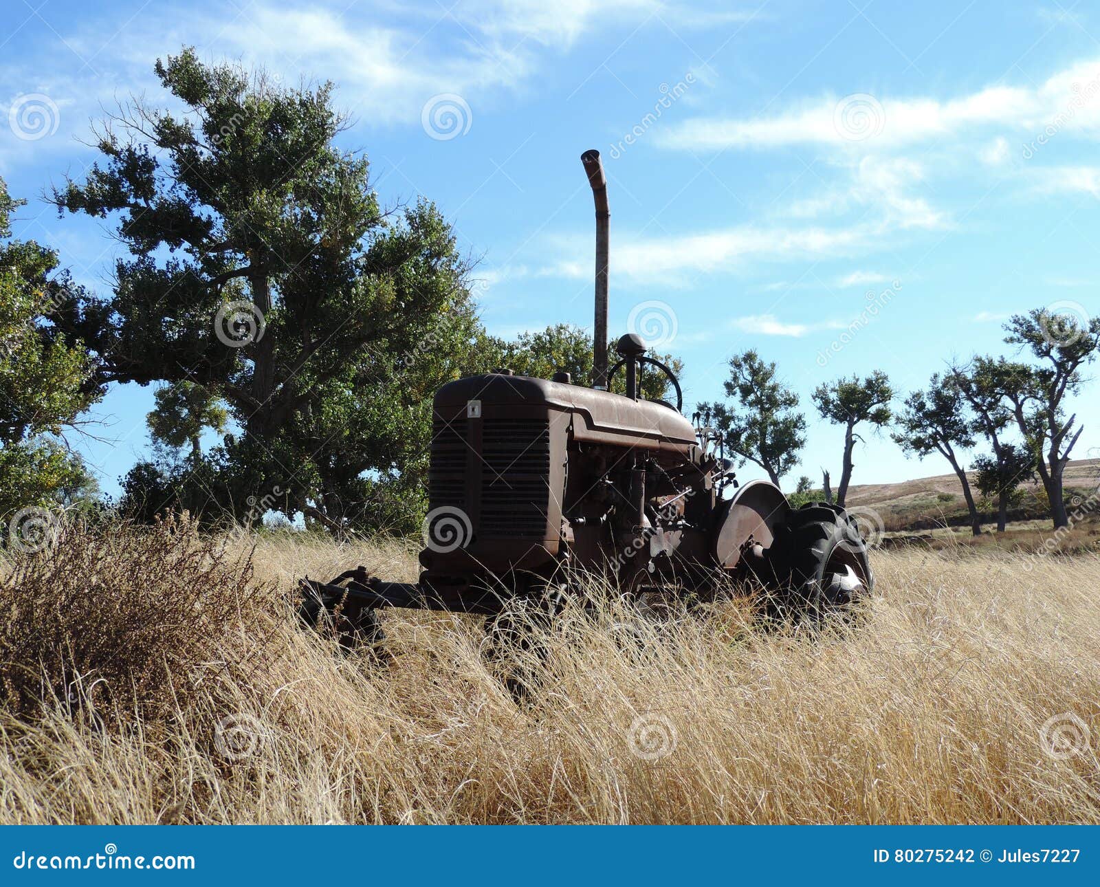 1948 Tractor Stands Ready stock photo. Image of trees - 80275242