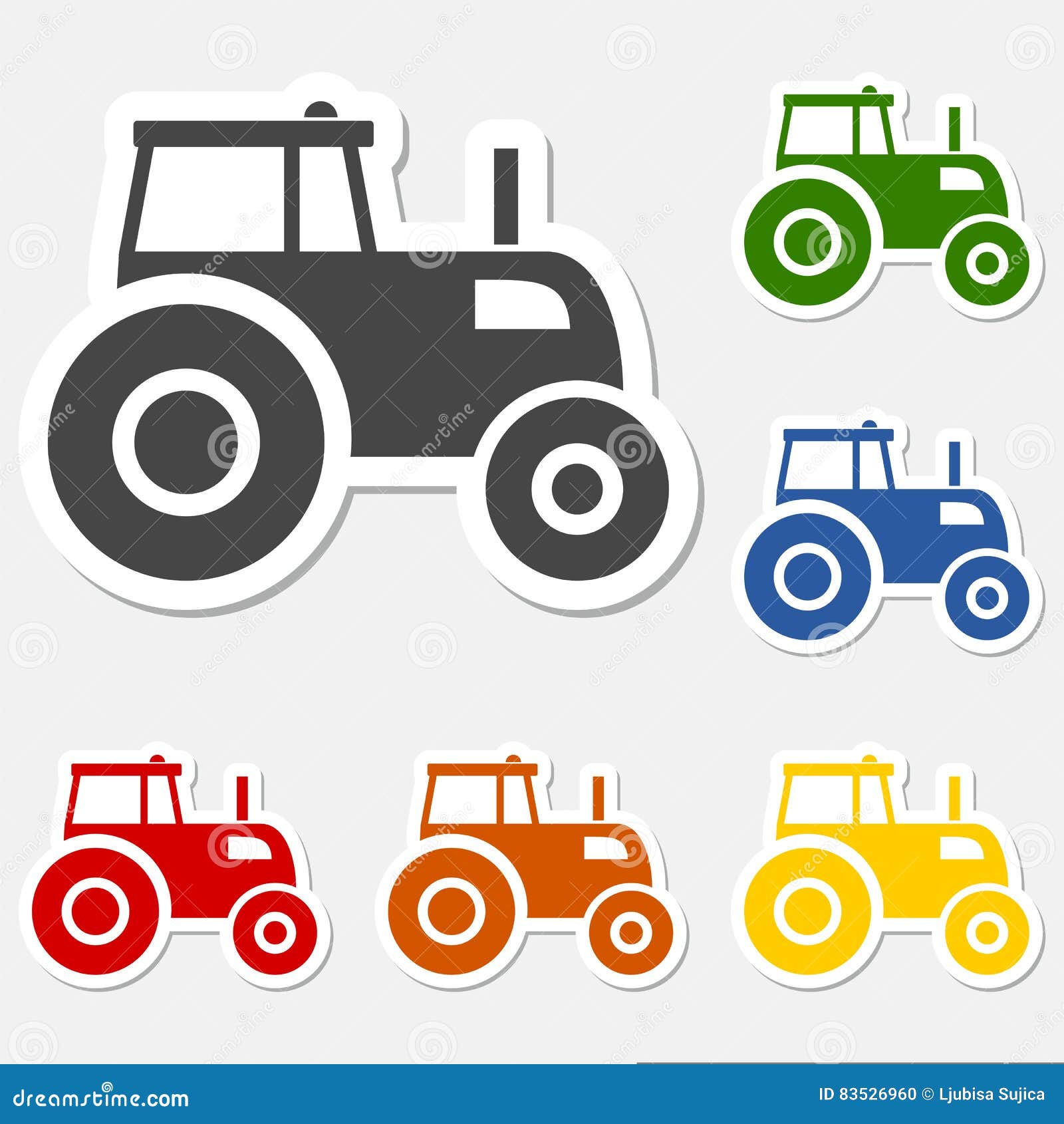 Tractor Sticker, Pictogram Tractor, Simple Icon Stock Image ...