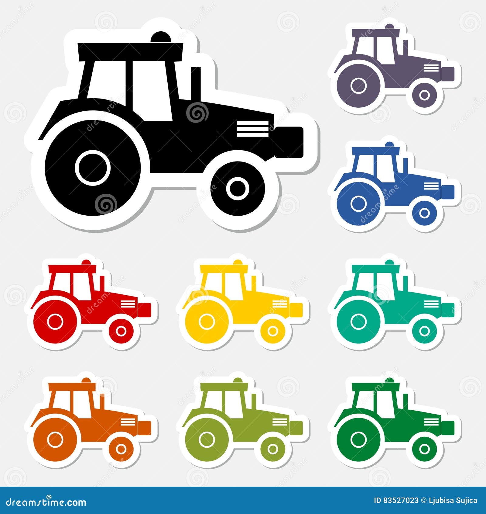 Tractor Sticker, Pictogram Tractor, Simple Icon Stock Image ...