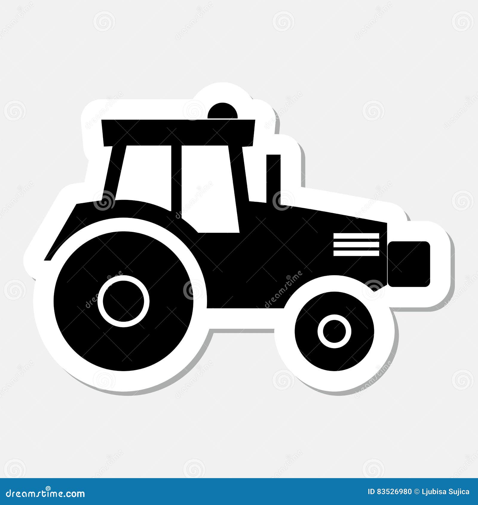 Tractor sticker stock vector. Illustration of color, modern - 83526980
