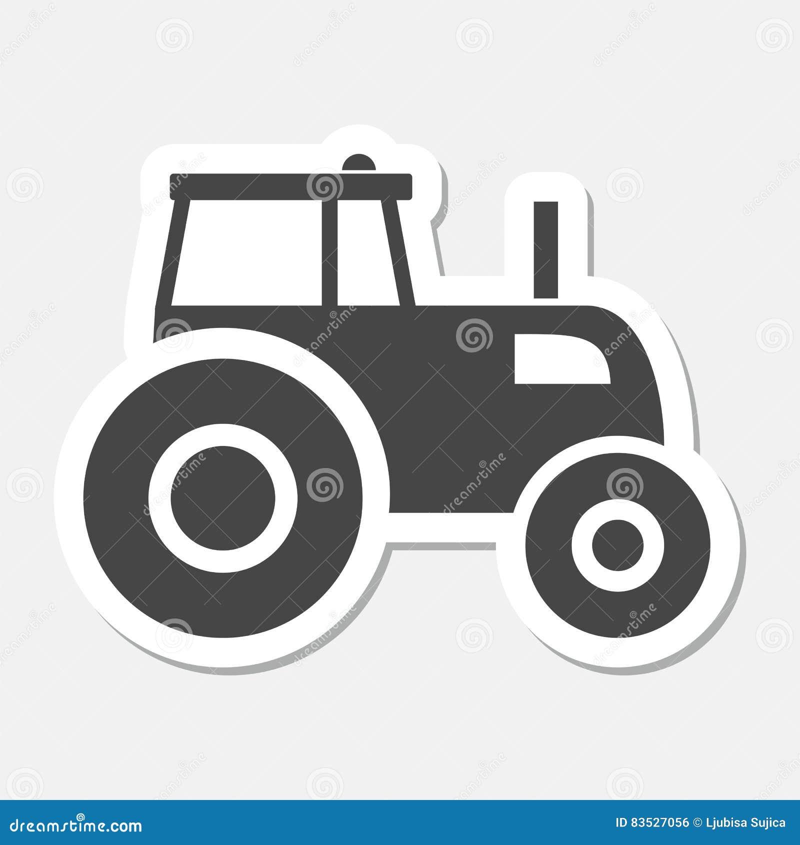 Tractor Sticker, Pictogram Tractor, Simple Icon Stock Image ...